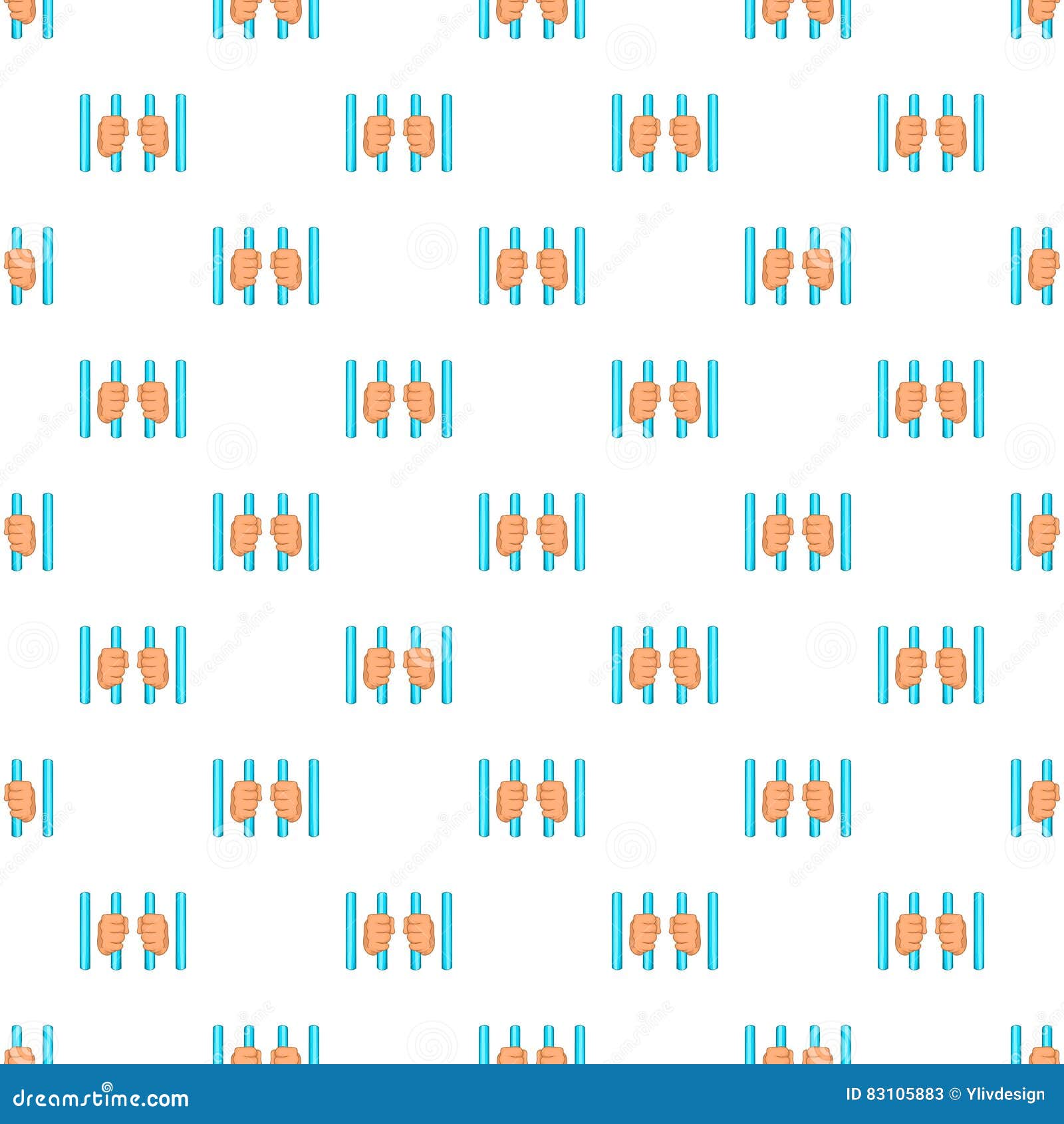 Man Behind Bars in Prison Pattern, Cartoon Style Stock Vector ...