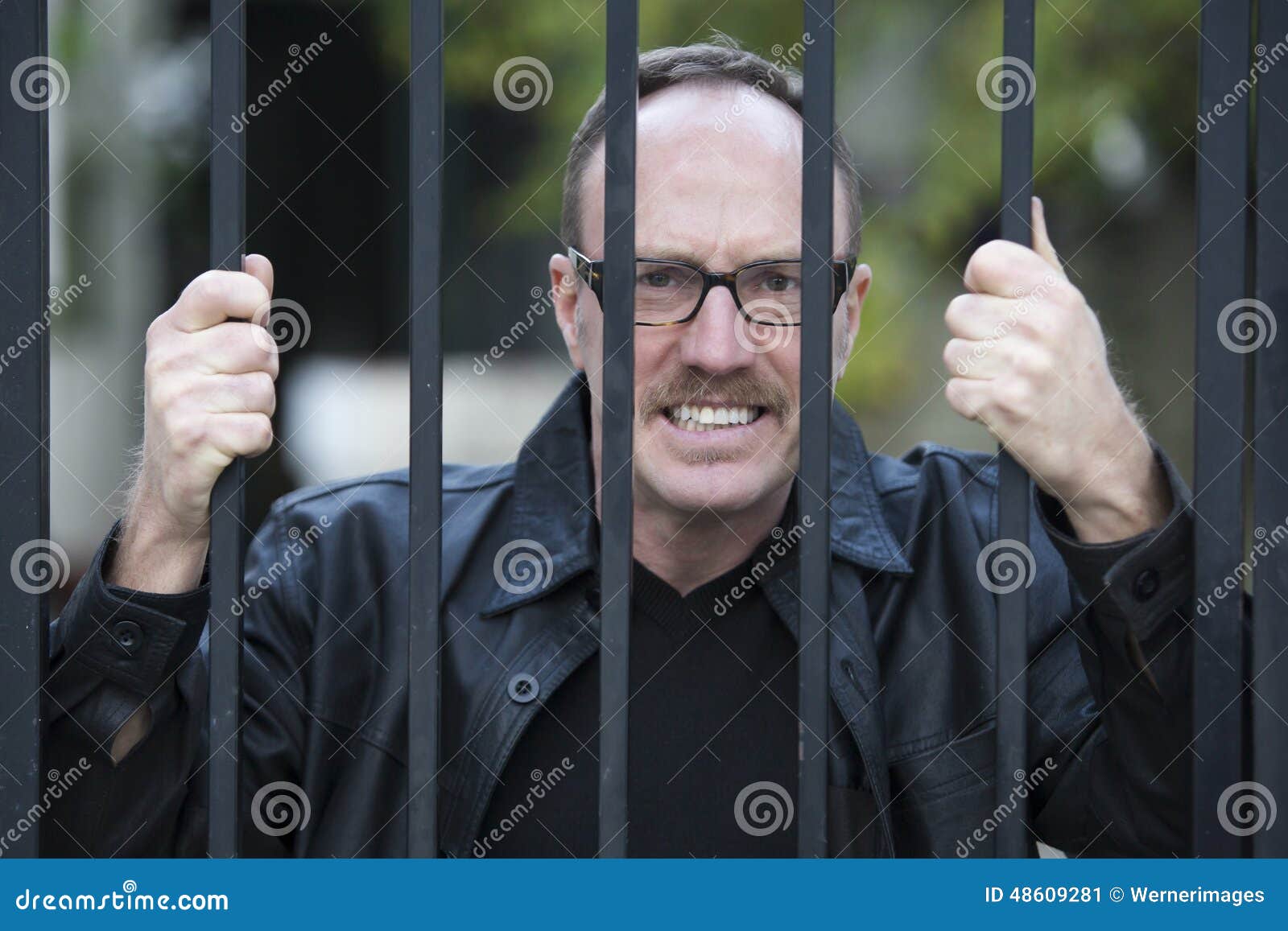 Man behind bars stock image. Image of stressed, caucasian - 48609281