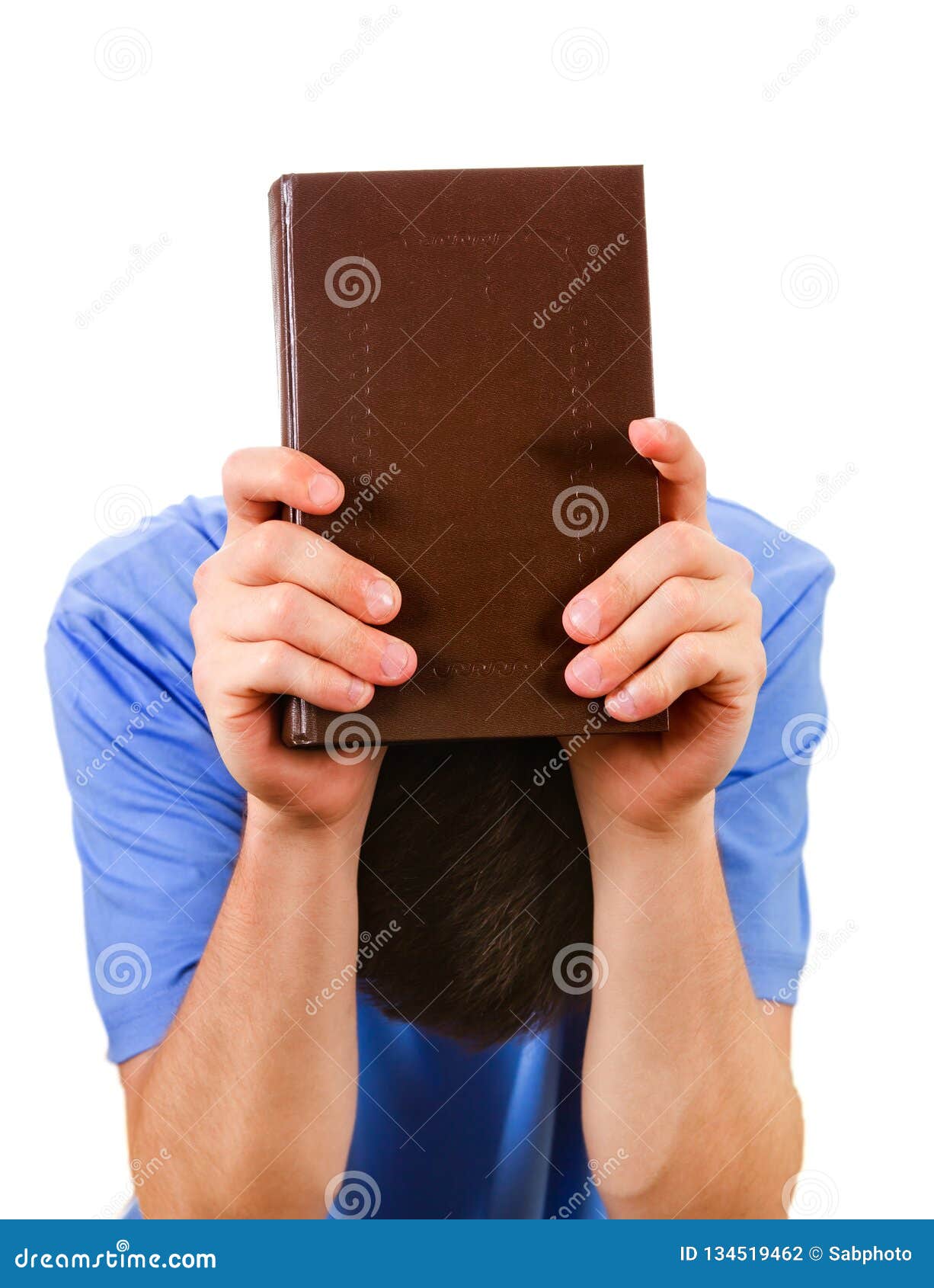 Man behind a Book stock photo. Image of hide, cover - 134519462