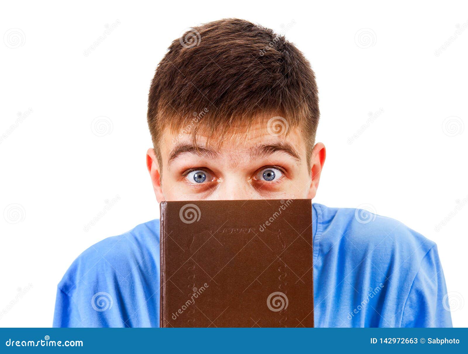 Man behind a Book stock image. Image of male, puzzled - 142972663
