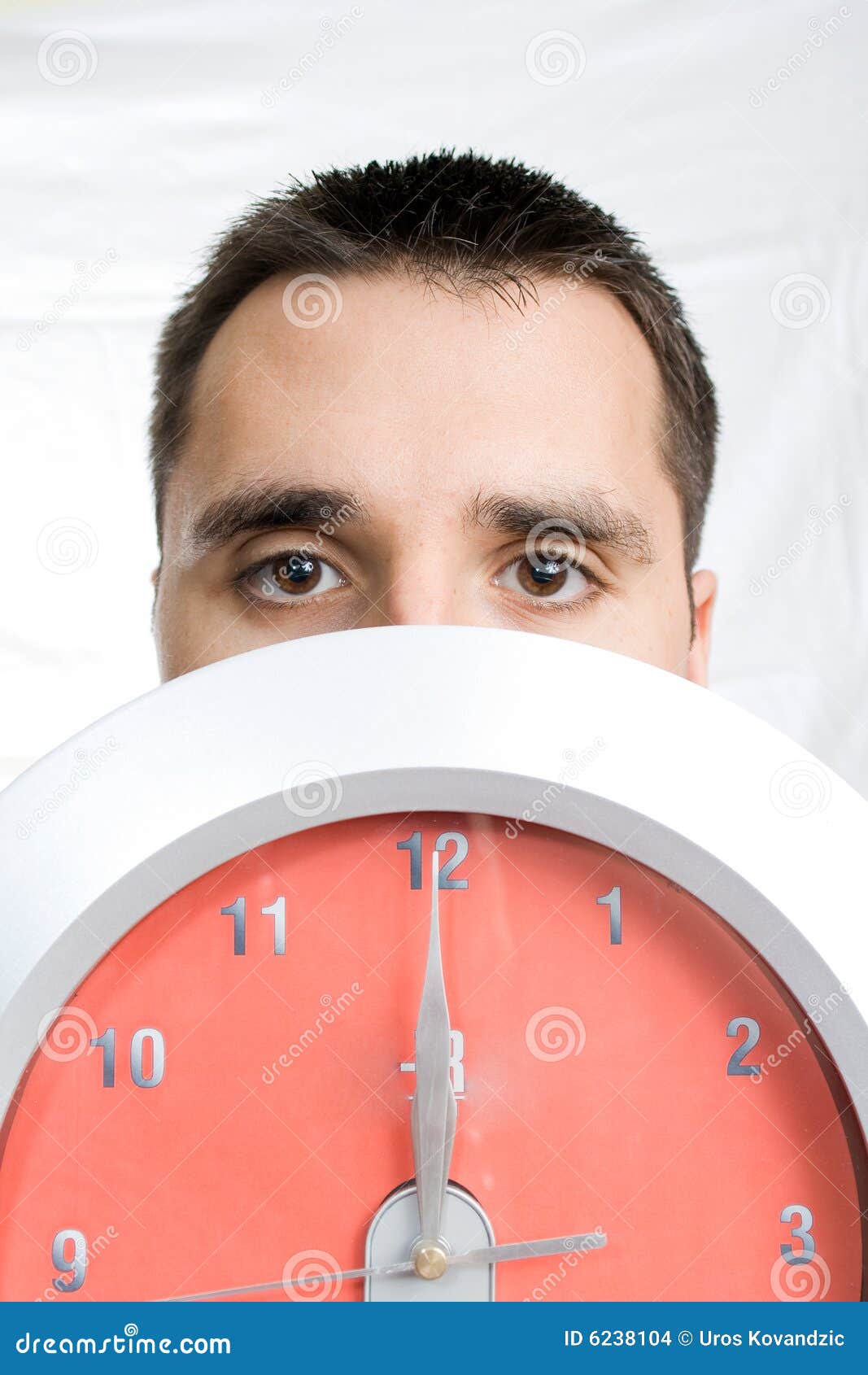 Man Behind Clock stock photo. Image of clock, young, staring - 6238104