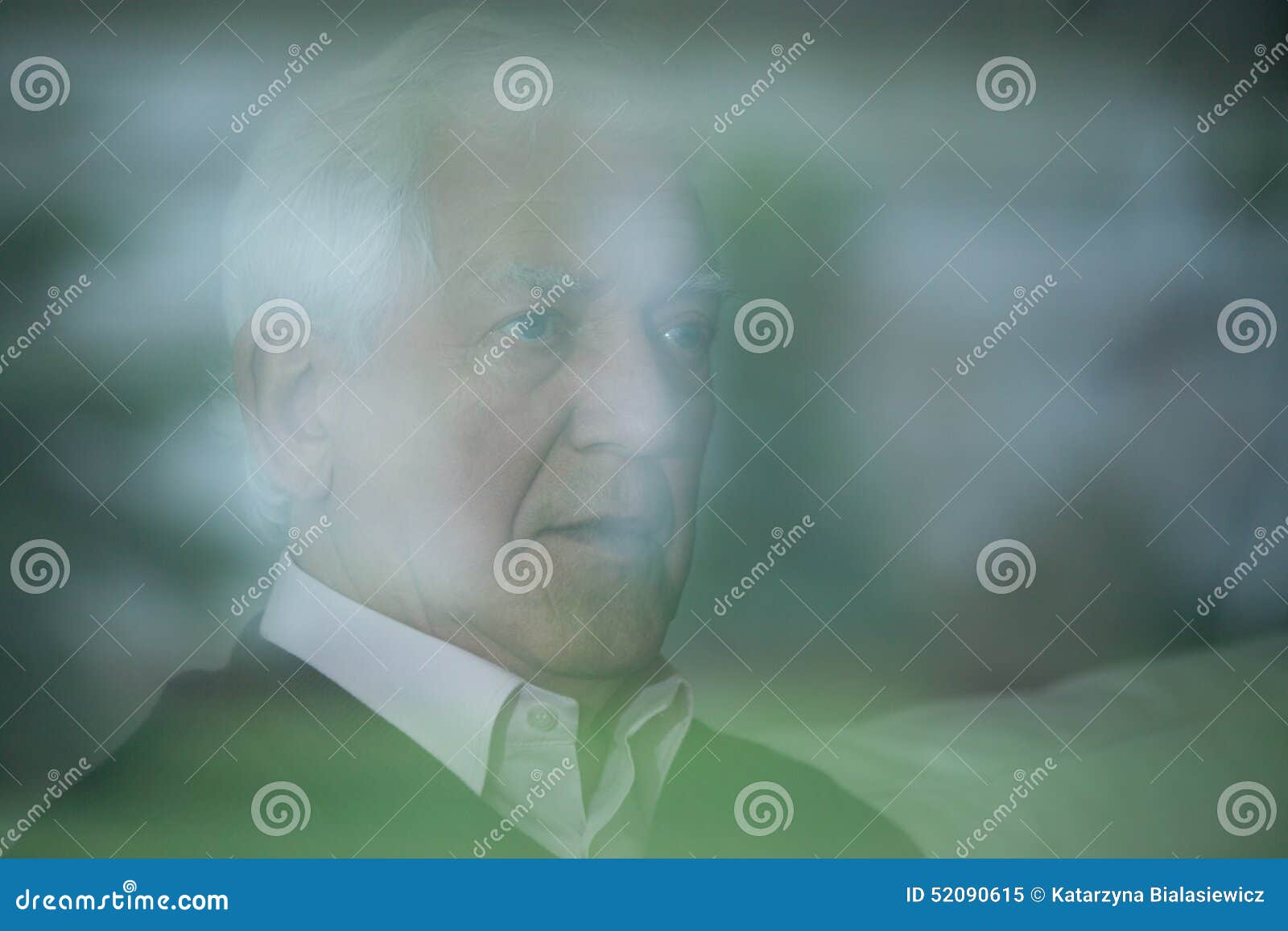 Man behind glass stock image. Image of depressed, older - 52090615