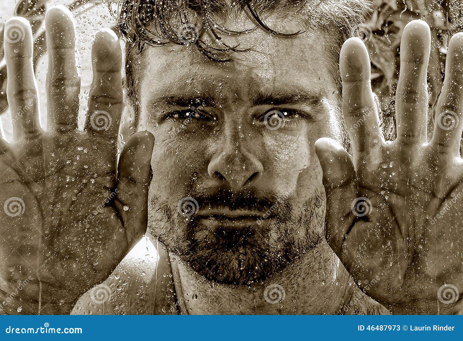 Man Behind Glass stock image. Image of beauty, cheerful - 46487973