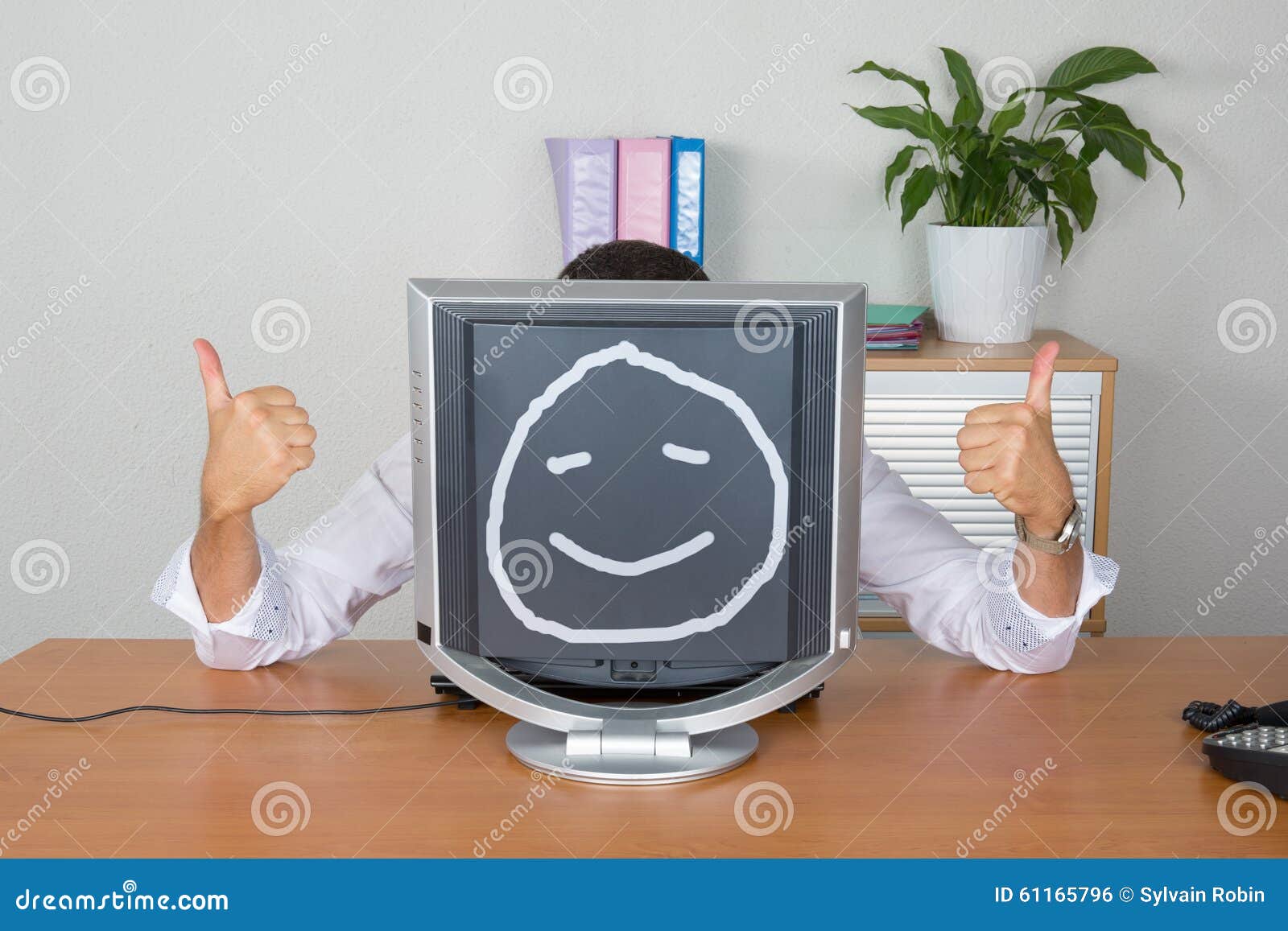 Man behind his computer stock photo. Image of emotion - 61165796