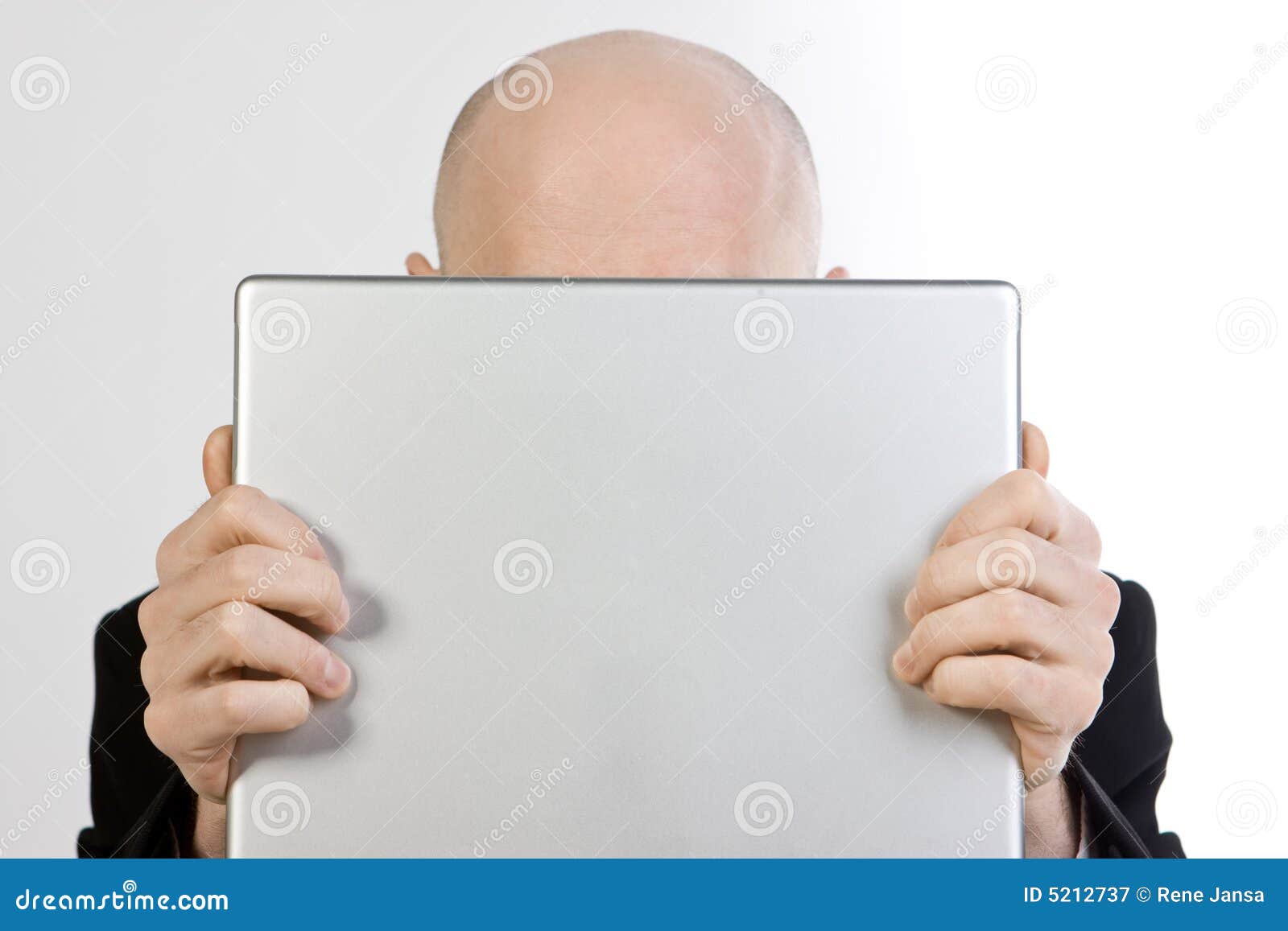 Man behind laptop stock image. Image of protecting, caucasian - 5212737
