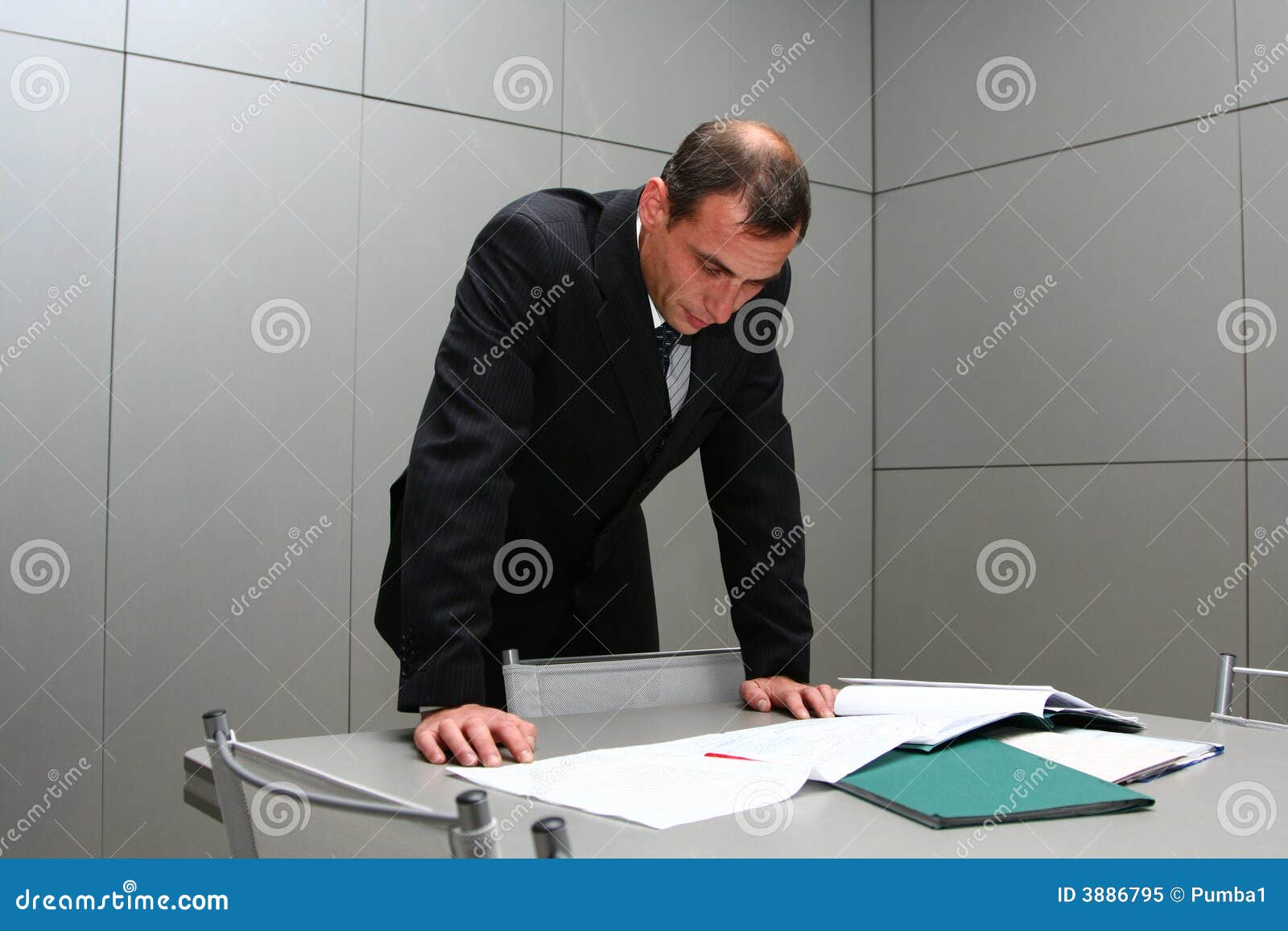 The Man Behind a Table with Documents Stock Image - Image of office ...