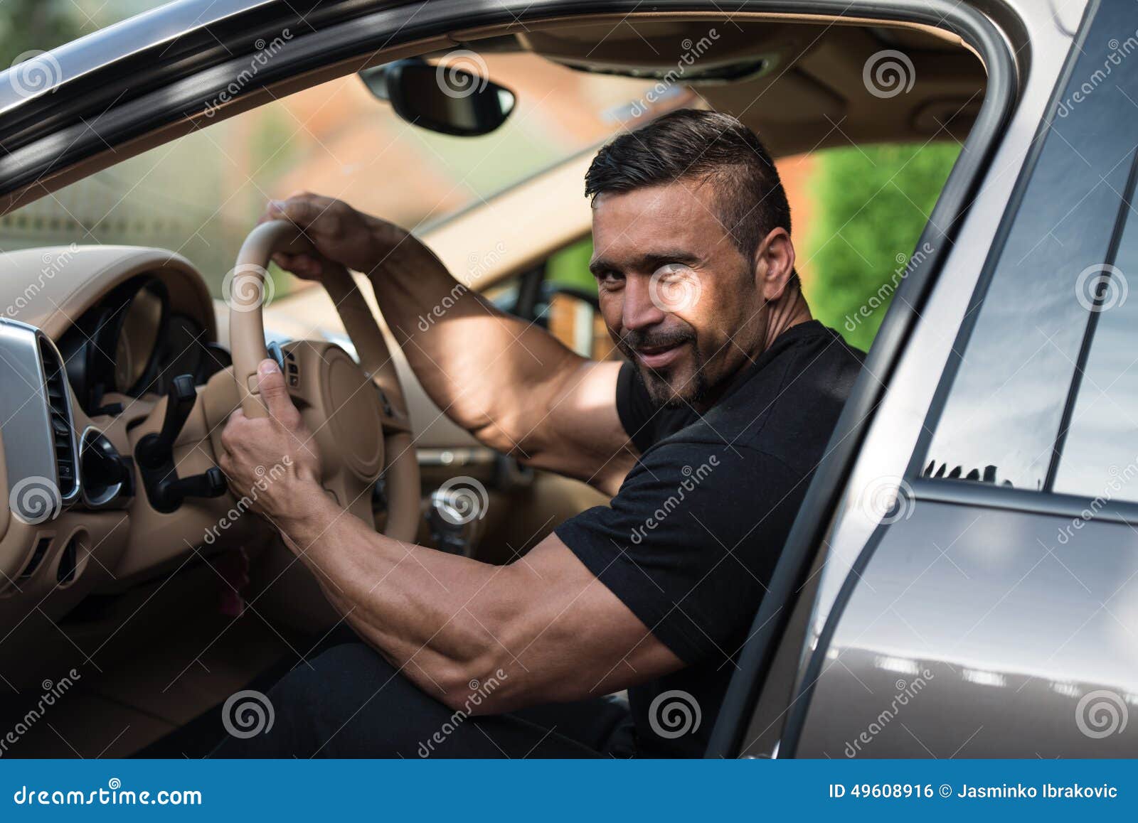 Man Behind the Wheel stock photo. Image of latin, person - 49608916