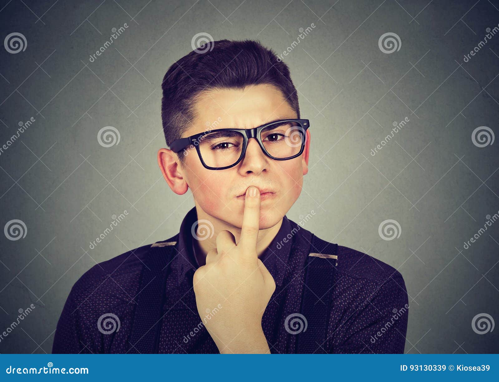 Man Being Doubtful Thoughtful about Something Stock Image - Image of ...