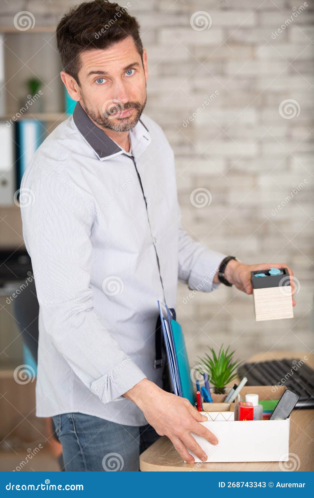 Man being fired from job stock image. Image of person - 268743343