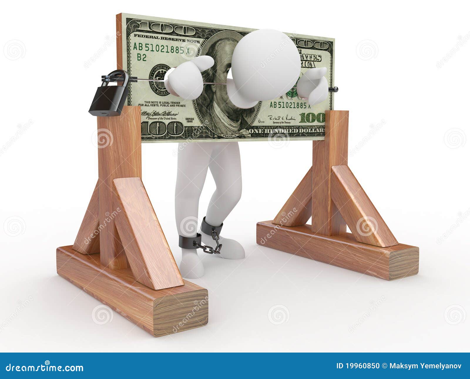 Man Being Held Hostage by Money Stock Illustration - Illustration of ...