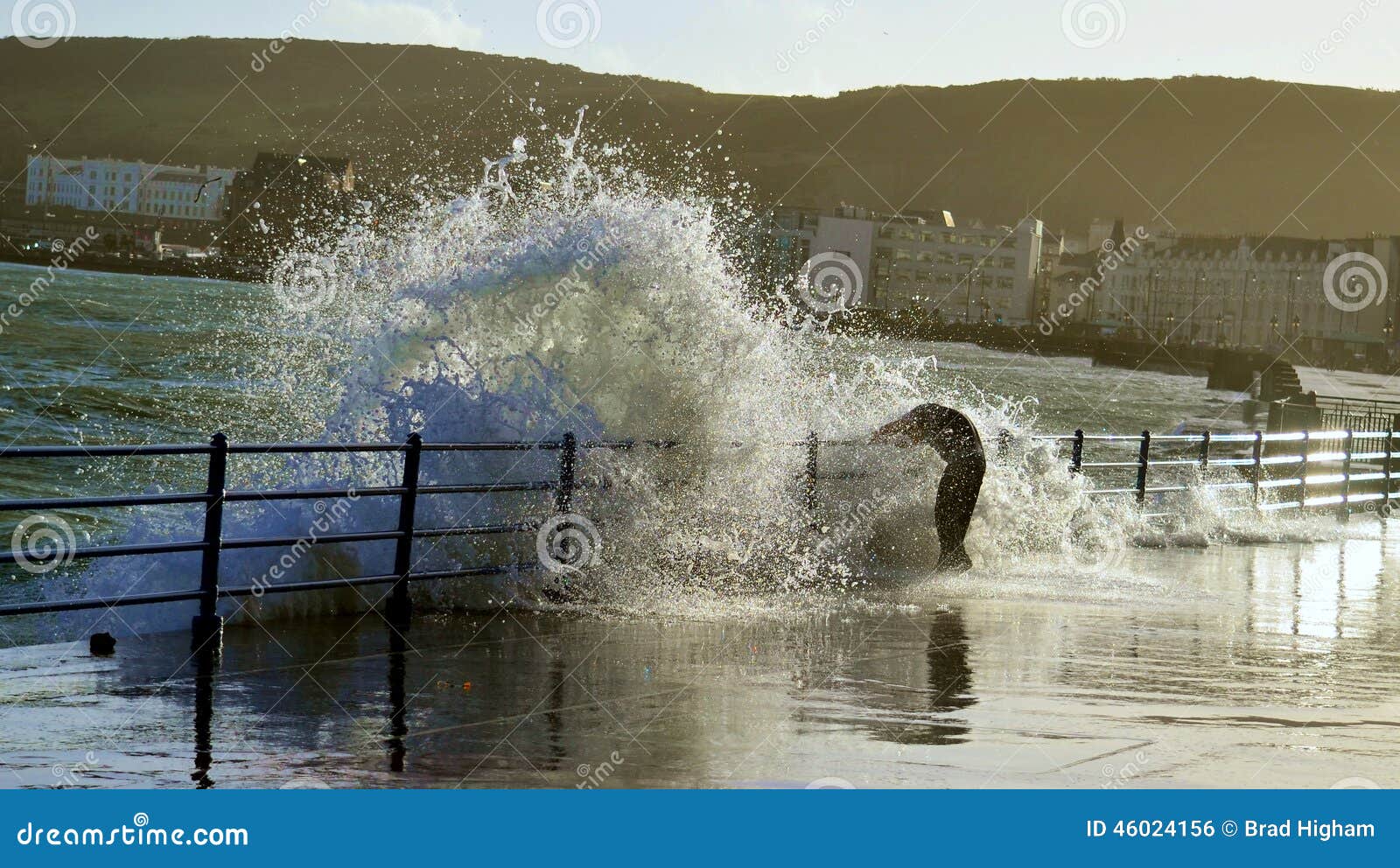 Man being hit by a wave stock photo. Image of smash, isle - 46024156