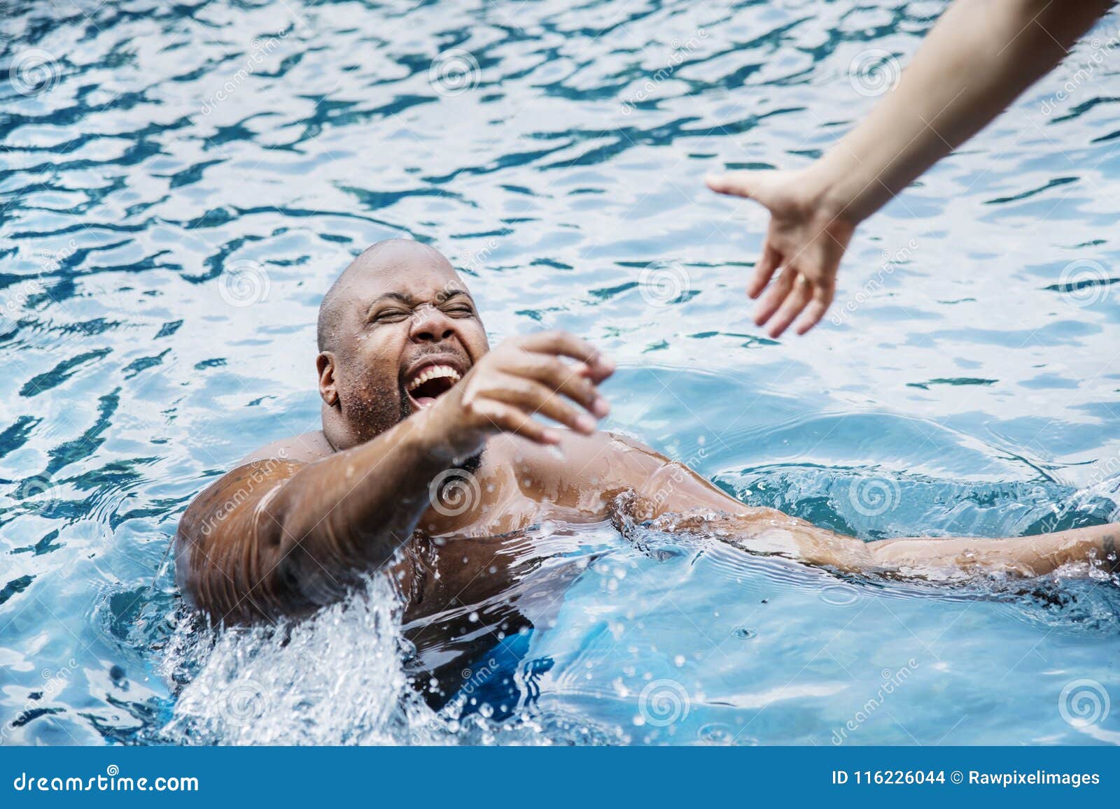 Man Being Rescued from the Water Stock Photo - Image of rescue, black ...