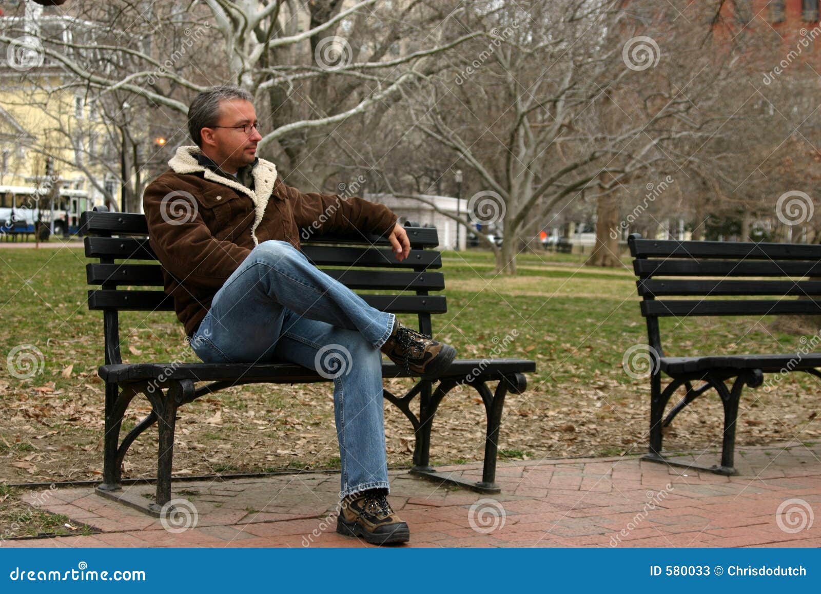 Man on bench stock image. Image of america, washington - 580033