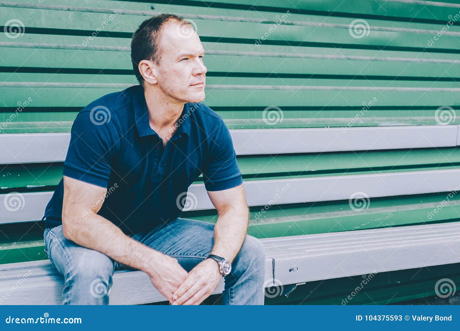 Man on Bench stock image. Image of life, male, beautiful - 104375593