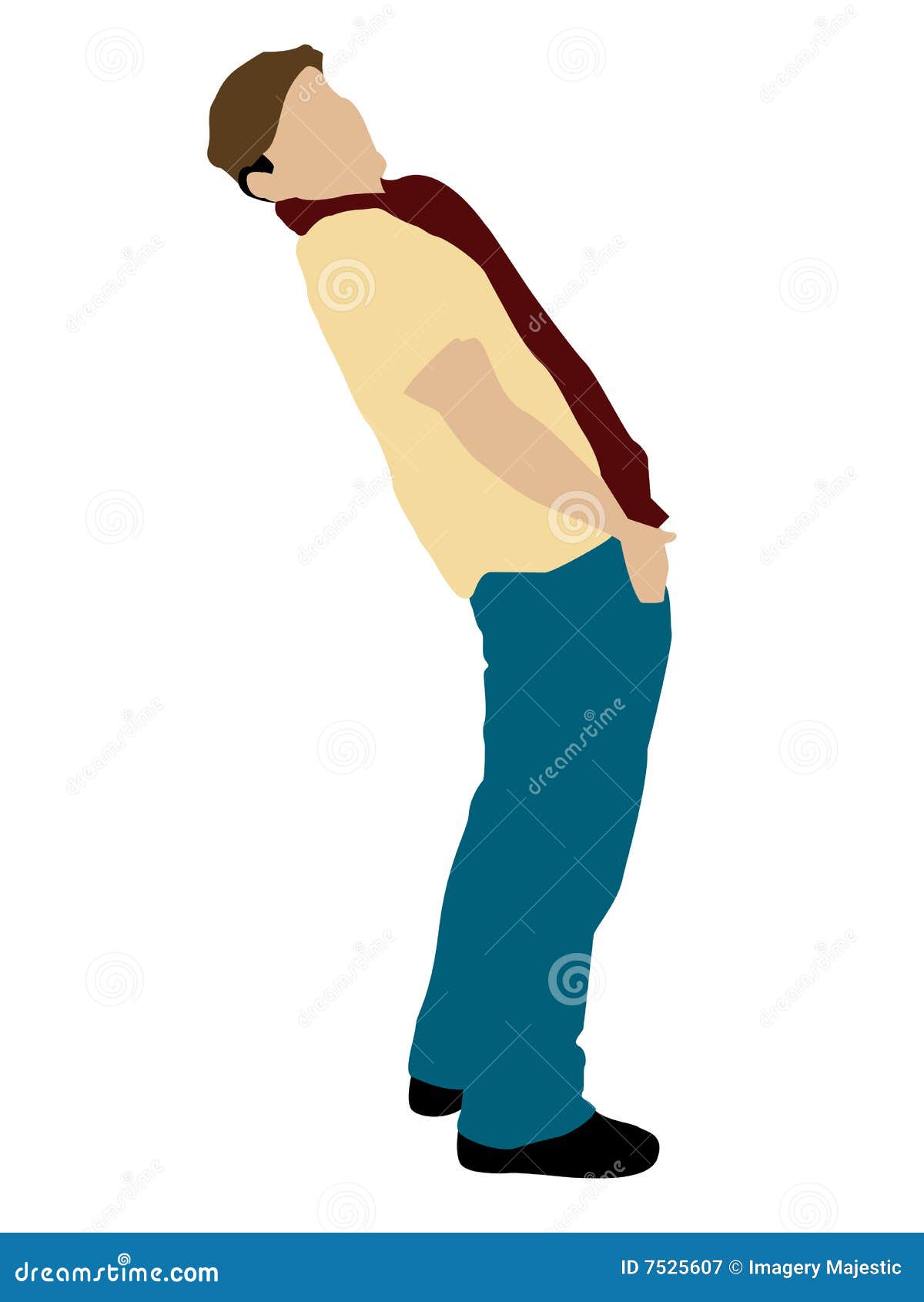 Man bending his body stock illustration. Illustration of model - 7525607