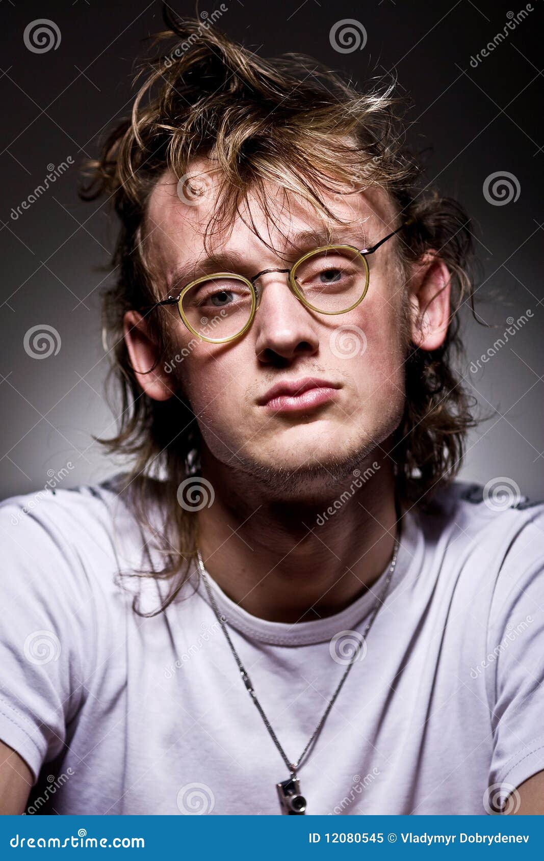 Man bespectacled stock image. Image of look, young, comical - 12080545