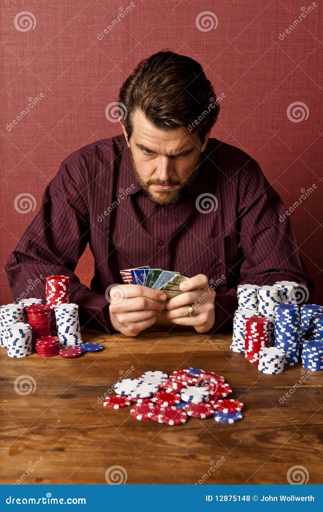 Man Betting with Credit Cards Stock Photo - Image of disaster, betting ...