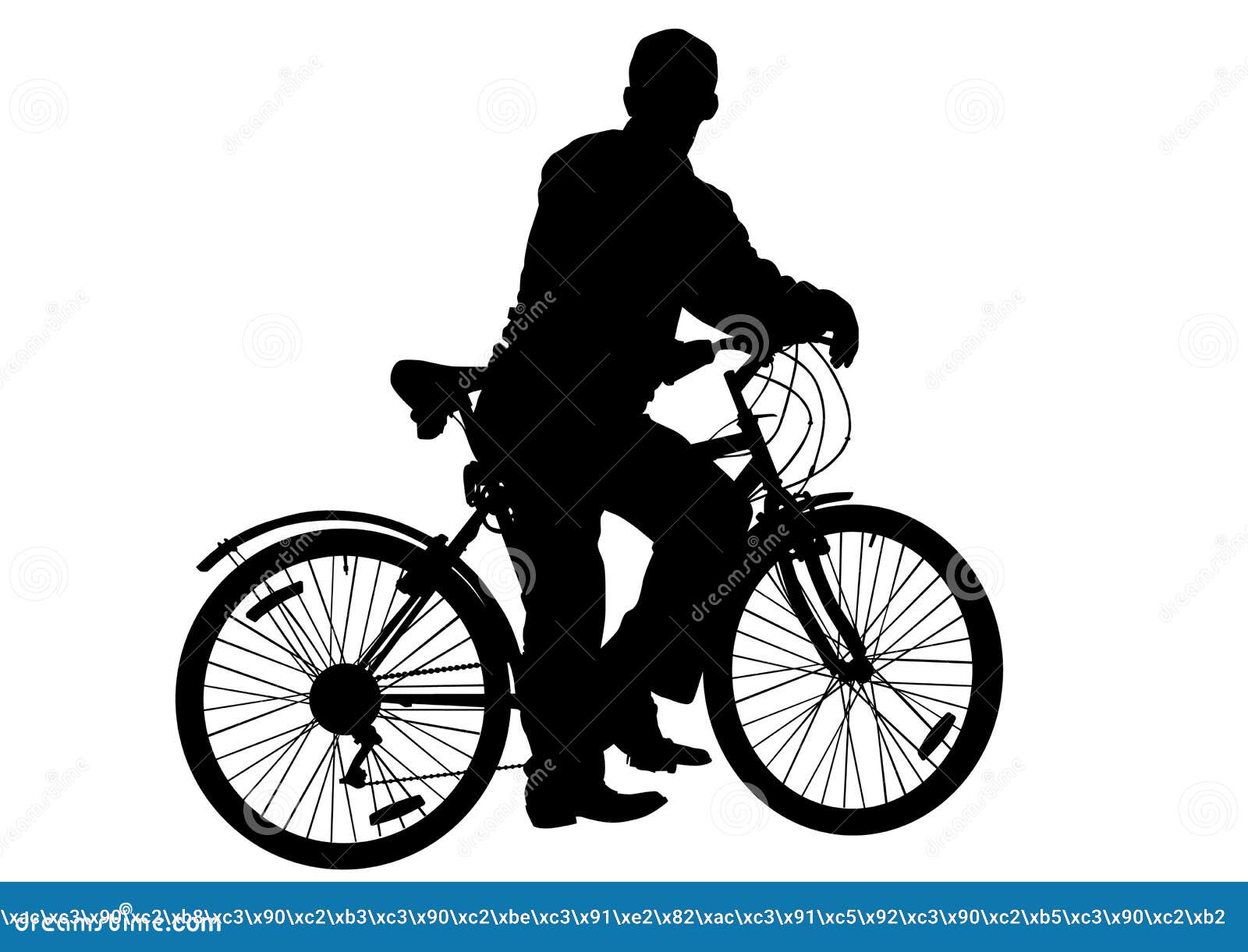Man on a bicycle stock vector. Illustration of leisure - 9991466