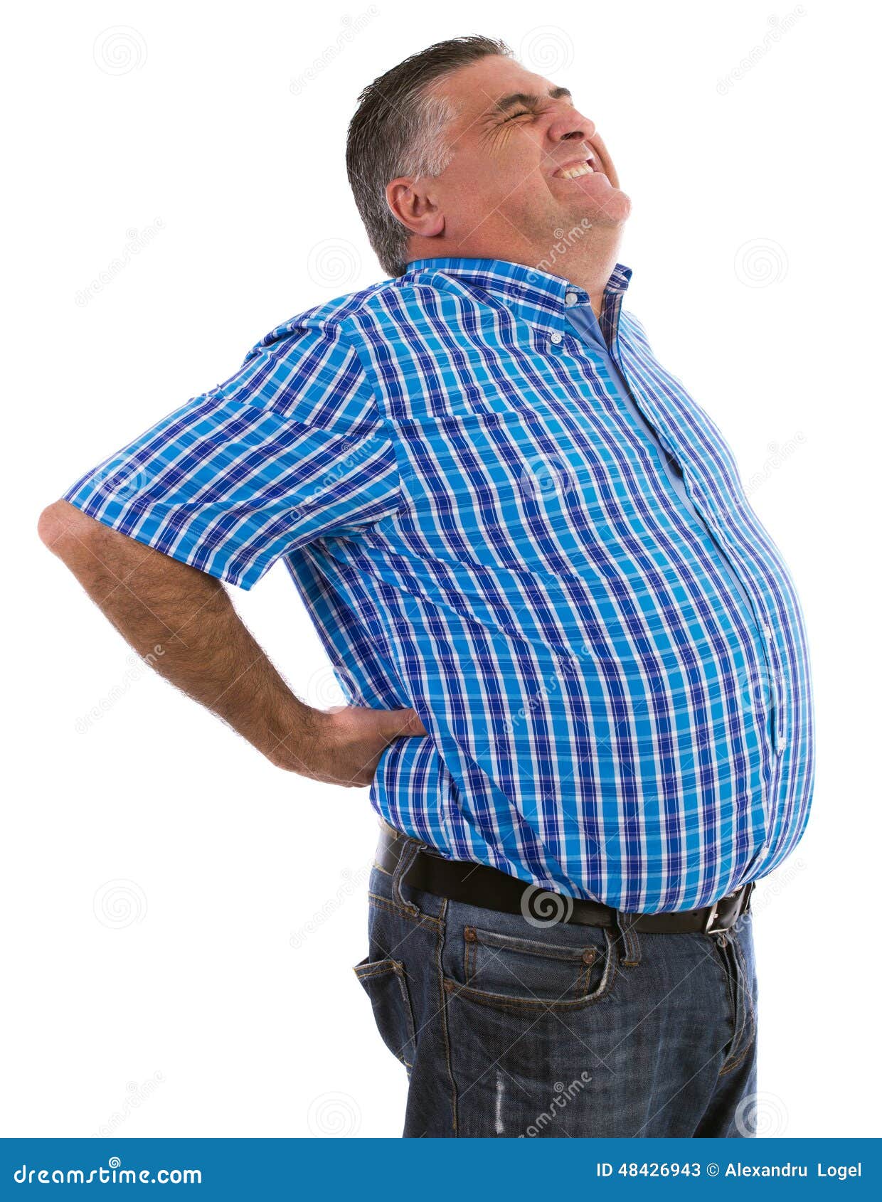 Man with a big backache stock image. Image of severe - 48426943