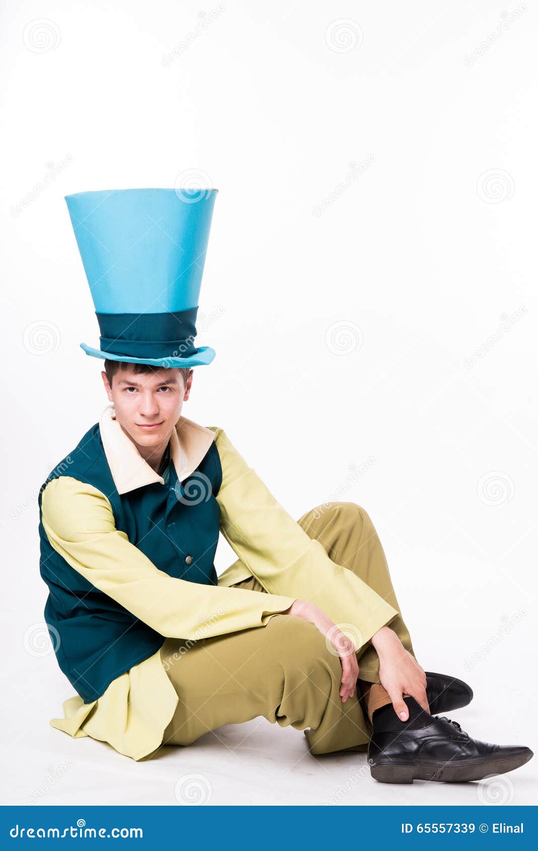 Man in Big Blue Hat. St Patric Day. Isolated Stock Image - Image of ...