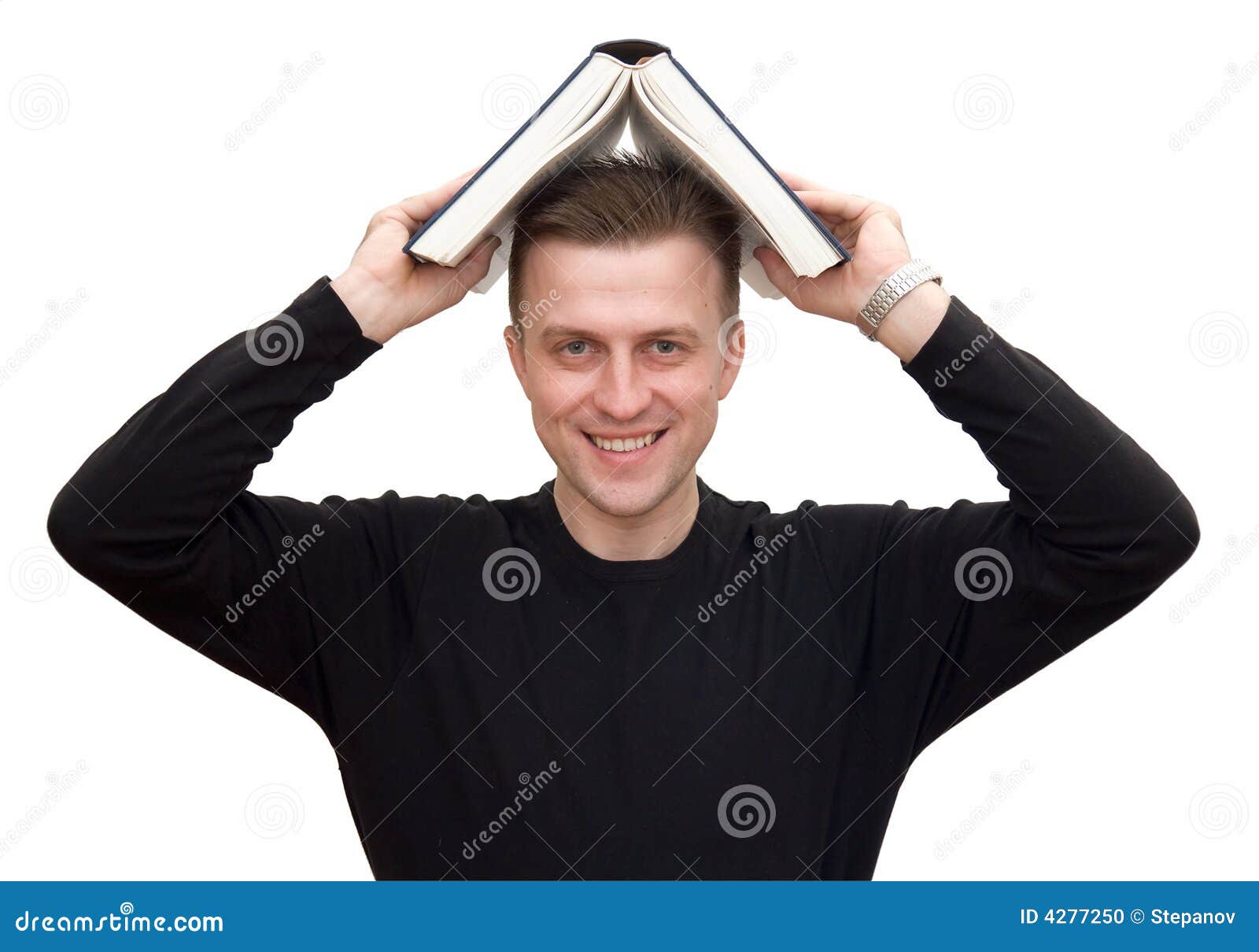 Man with big book stock photo. Image of male, people, student - 4277250