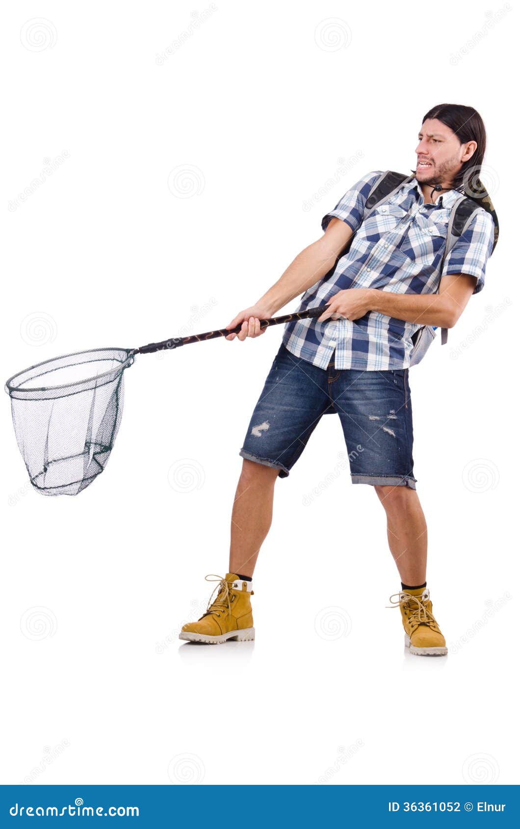 Man with big catching net stock photo. Image of happy - 36361052