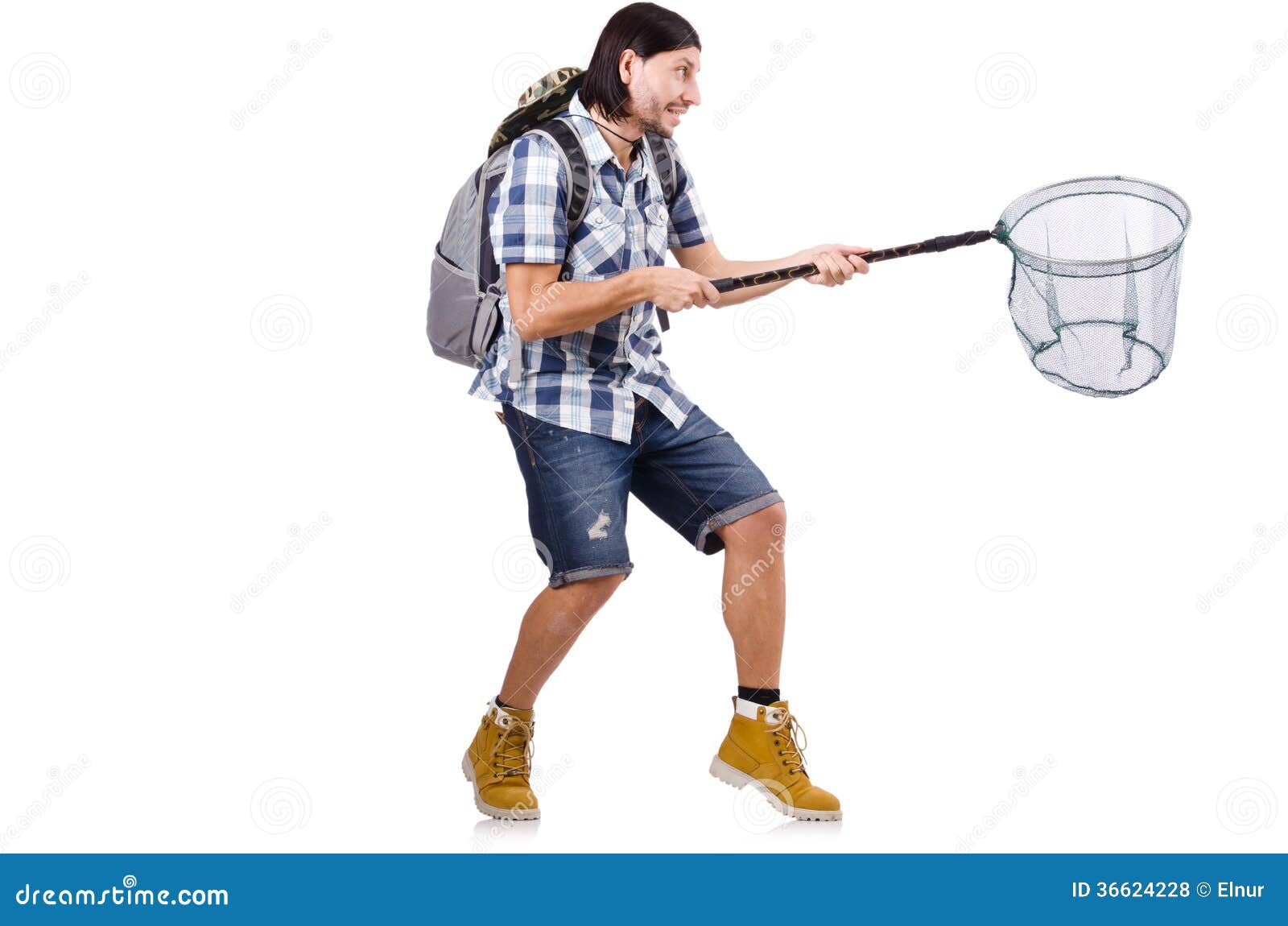 Man with big catching net stock photo. Image of gardener - 36624228