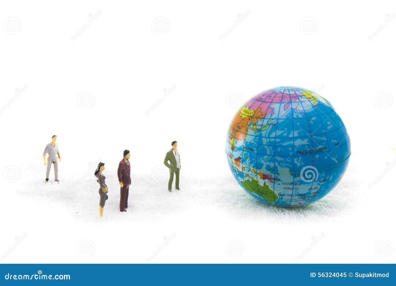 Man with big earth stock image. Image of miniature, world - 56324045