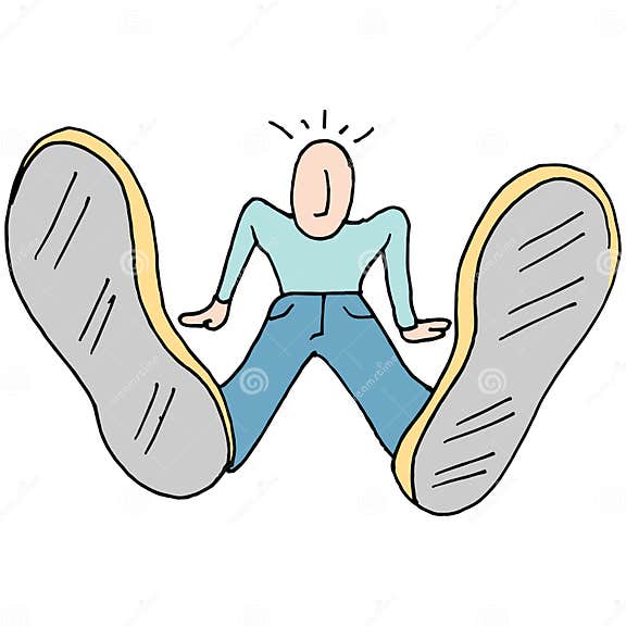 Man with big feet stock vector. Illustration of clip - 70087066