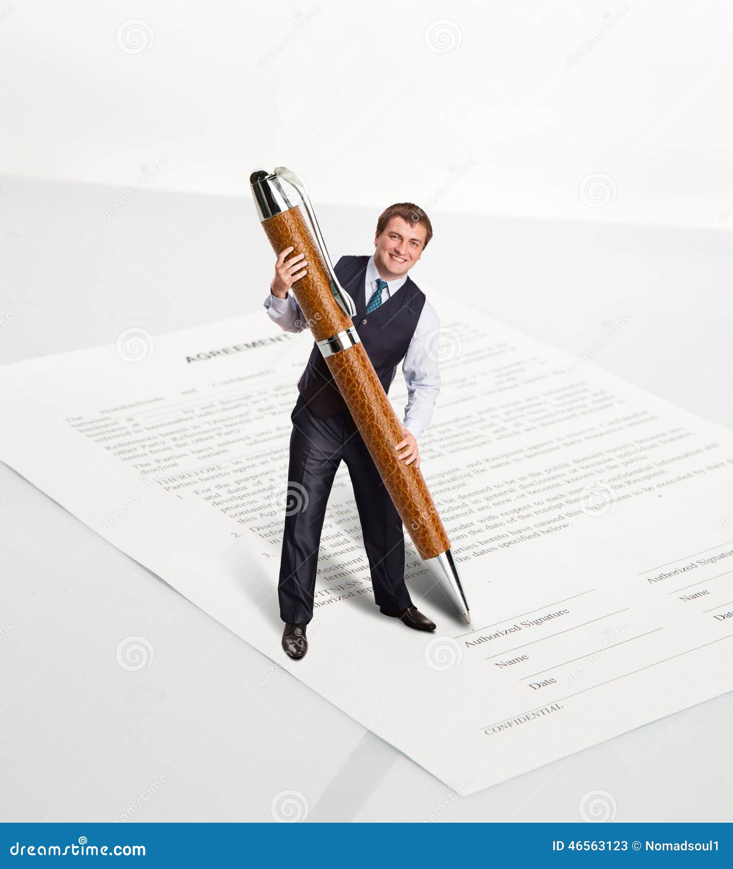 Man with a big pen stock image. Image of focus, people - 46563123