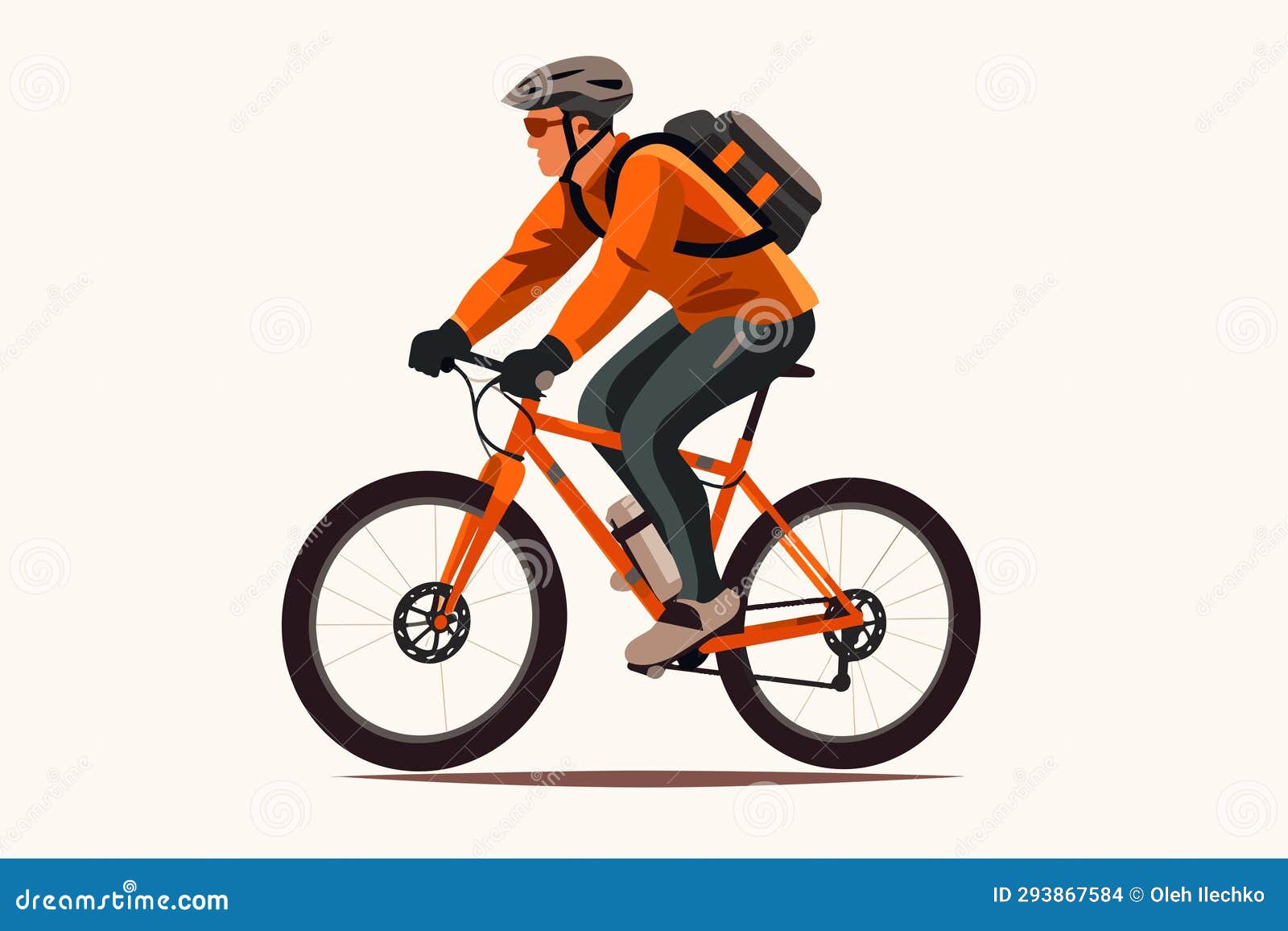 Man on Bike Vector Flat Minimalistic Isolated Illustration Stock Vector ...