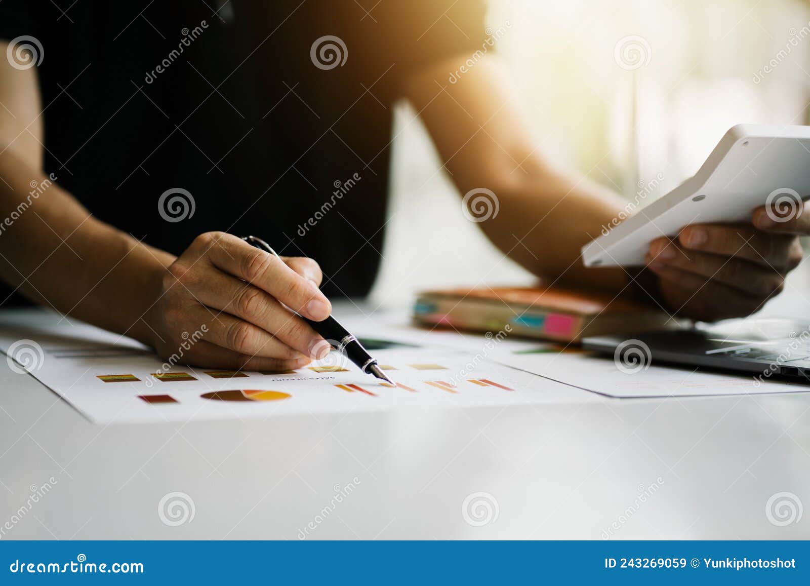 Man with Bills and Calculator. Man Using Calculator To Calculate Bills ...