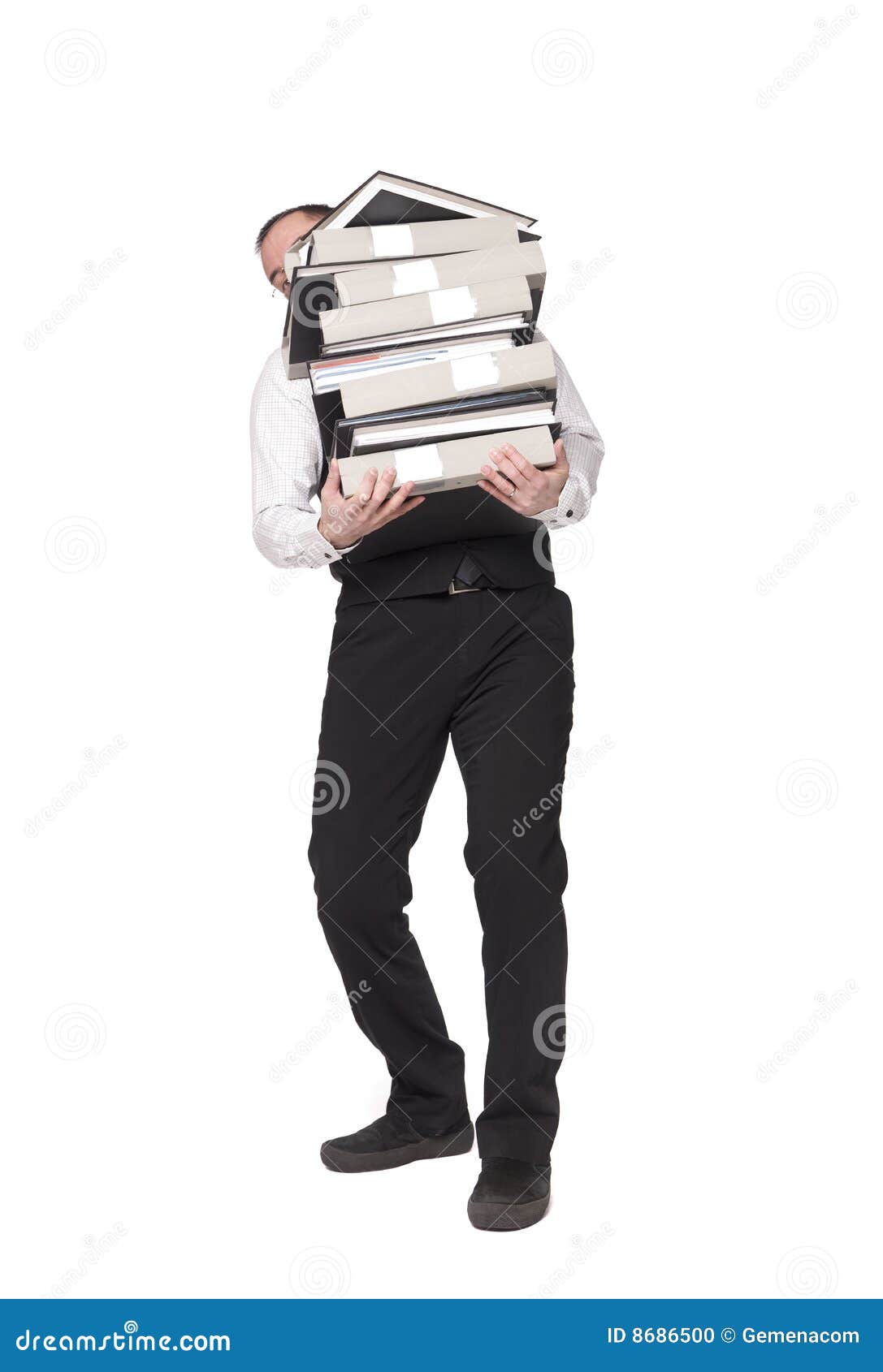 Man with binders stock photo. Image of secretary, sent - 8686500