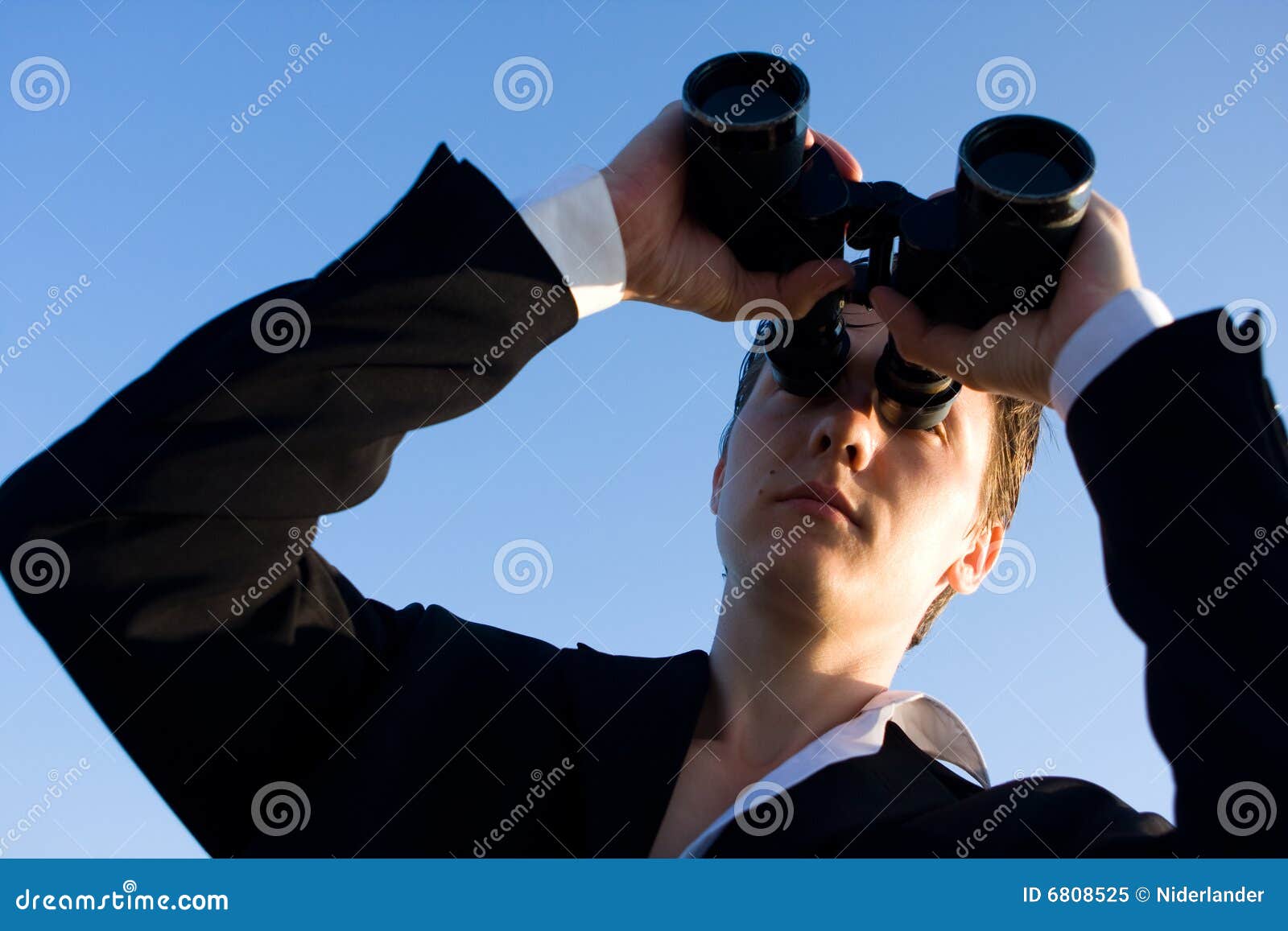 Man with binocular stock image. Image of male, looking - 6808525
