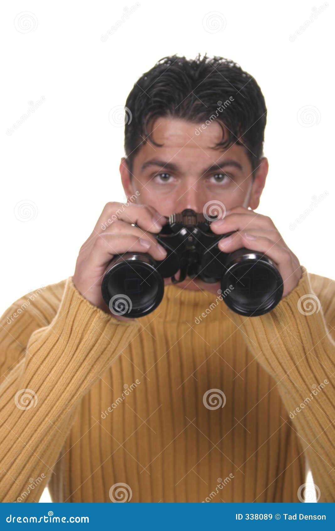 Man with binoculars stock image. Image of buff, hunt, look - 338089