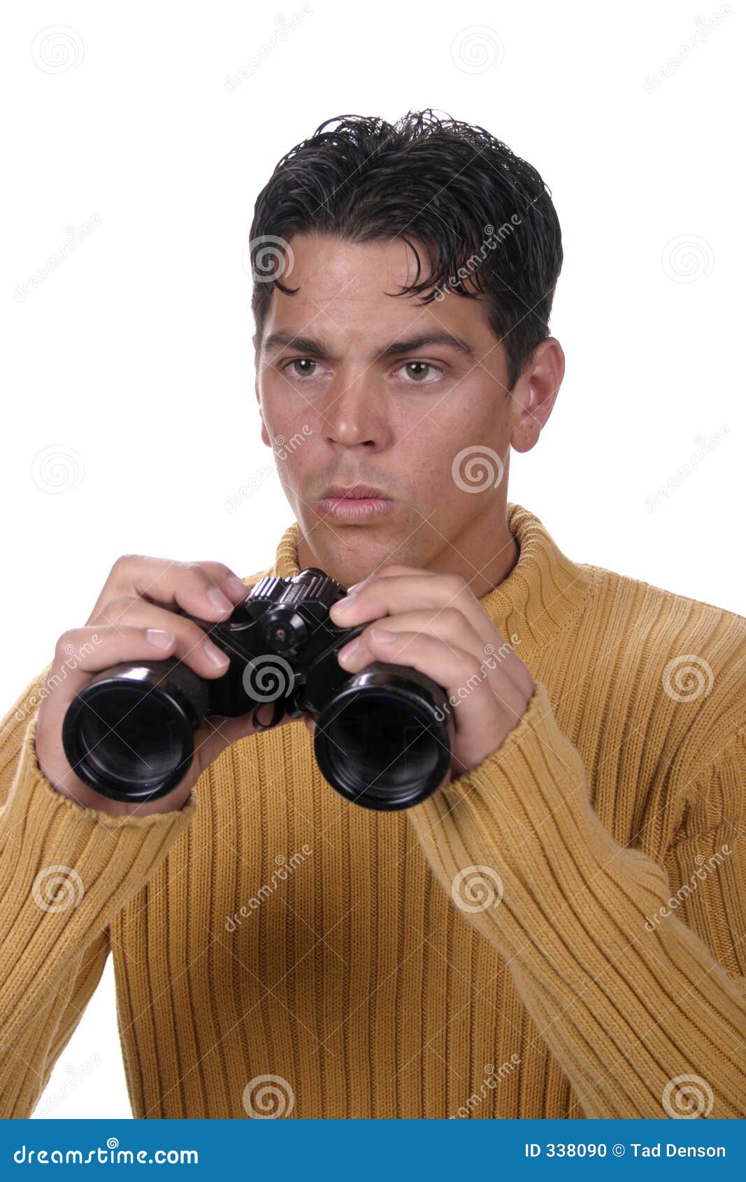 Man with binoculars stock photo. Image of hunk, twenties - 338090