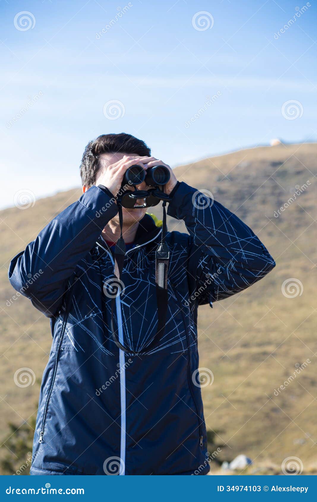 Man with binoculars stock image. Image of adventurer - 34974103