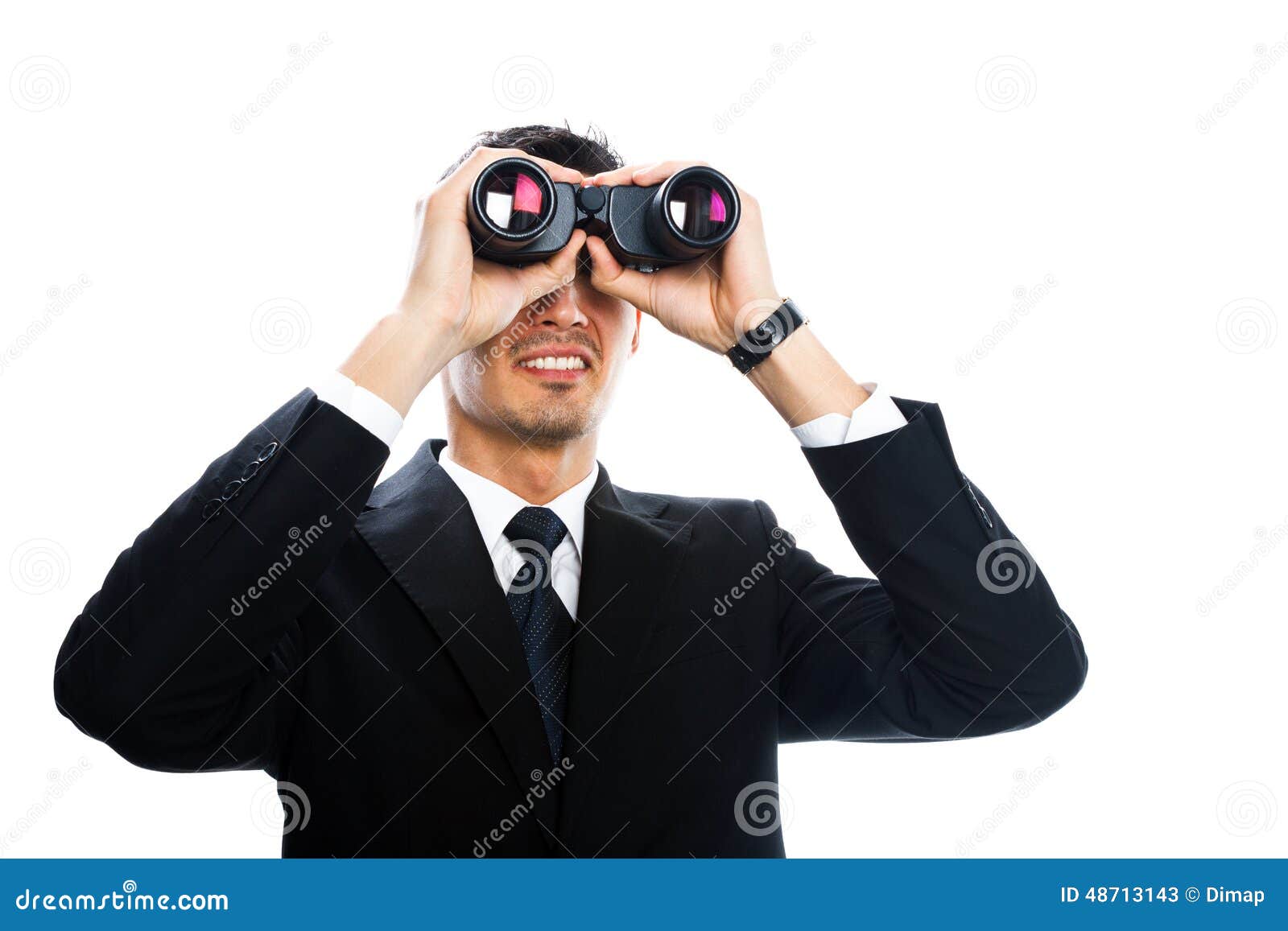 Man with binoculars stock image. Image of seeking, future - 48713143