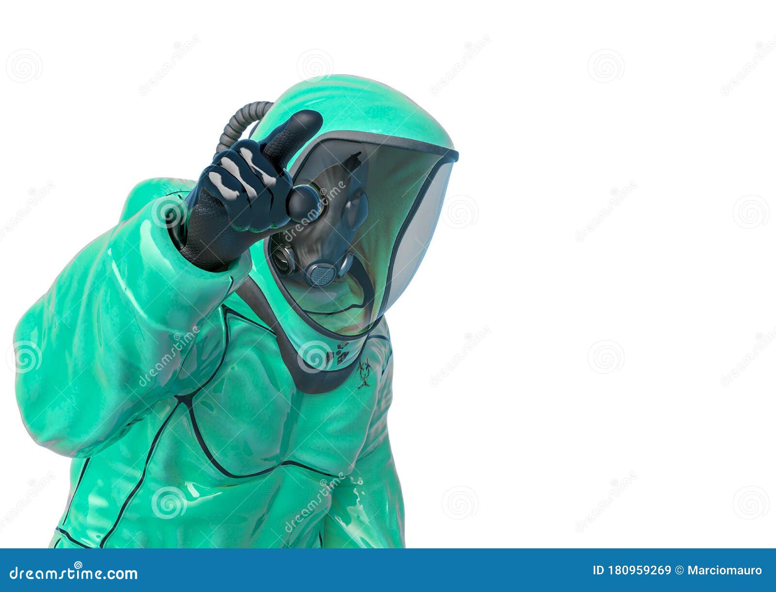 Man in a Biohazard Suit is Argumenting Stock Illustration ...