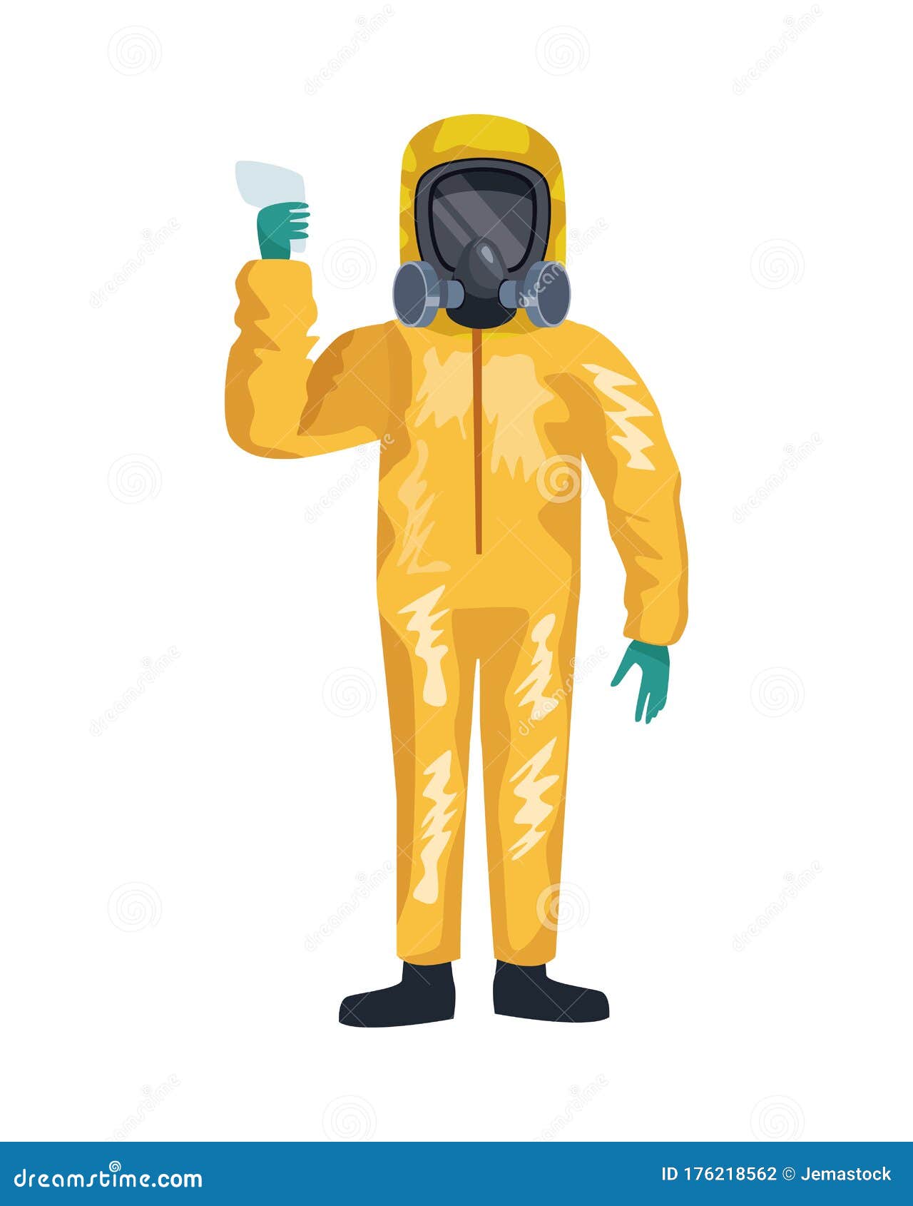 Man with Biohazard Suit Character Stock Vector - Illustration of hazard ...