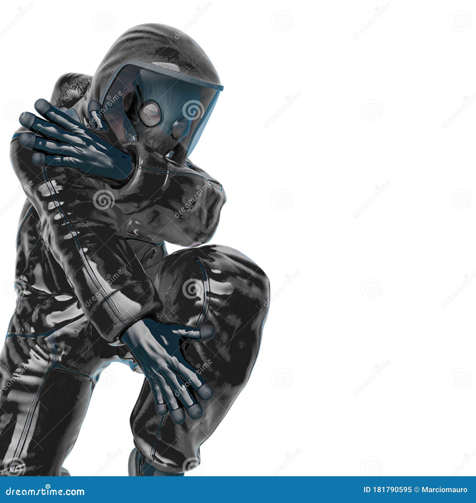 Man in a Biohazard Suit is Dancing Stock Illustration - Illustration of ...