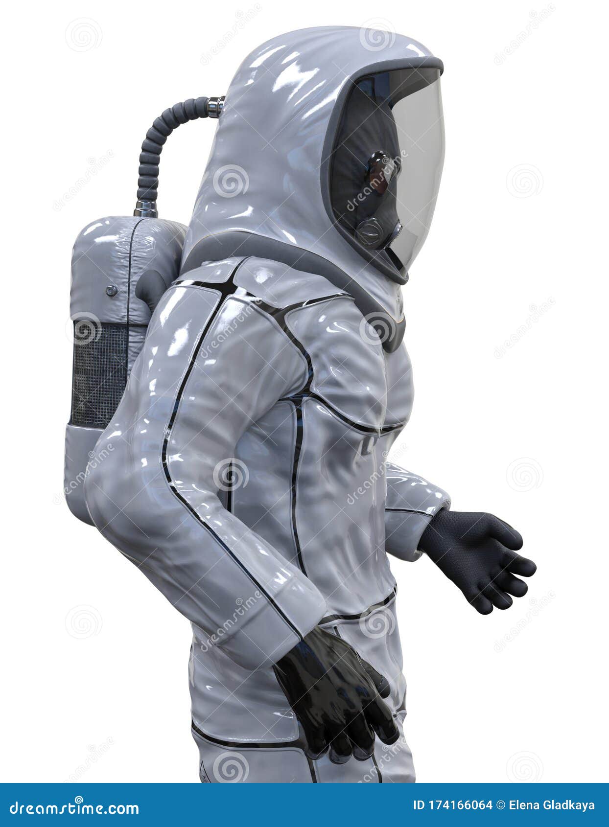 Man in a Biohazard Suit Isolated on White 3d Illustration Stock ...