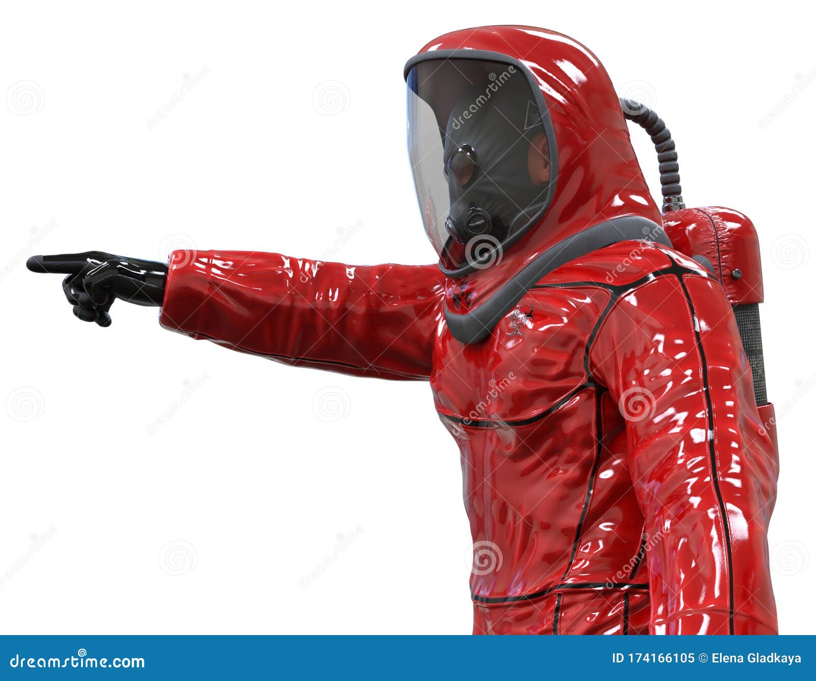 Man in a Biohazard Suit Isolated on White 3d Illustration Stock ...