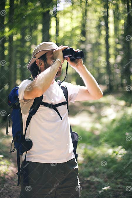 Man birdwatching stock photo. Image of healthy, look - 26016816