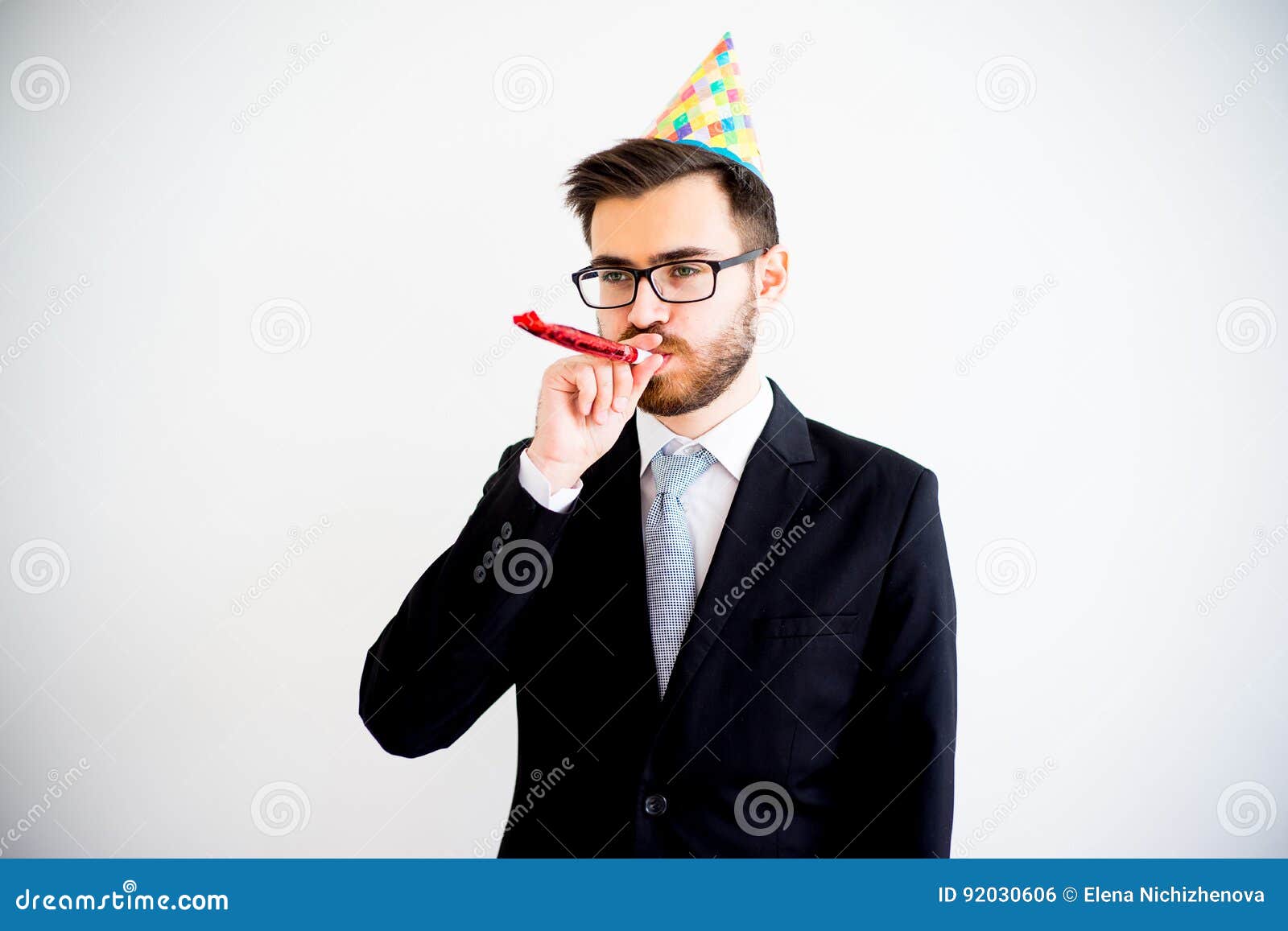 Man with birthday pipe stock photo. Image of festive - 92030606