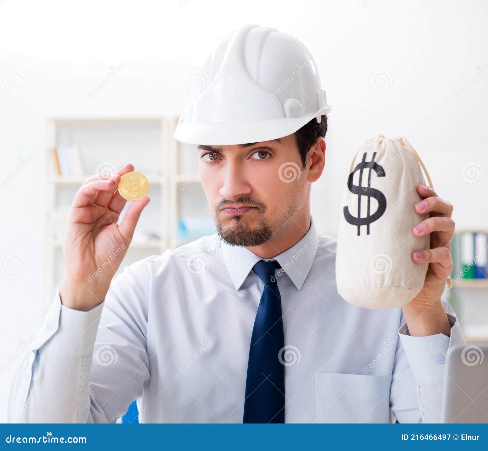 Man in Bitcoin Mining Business Concept Stock Image - Image of earnings ...