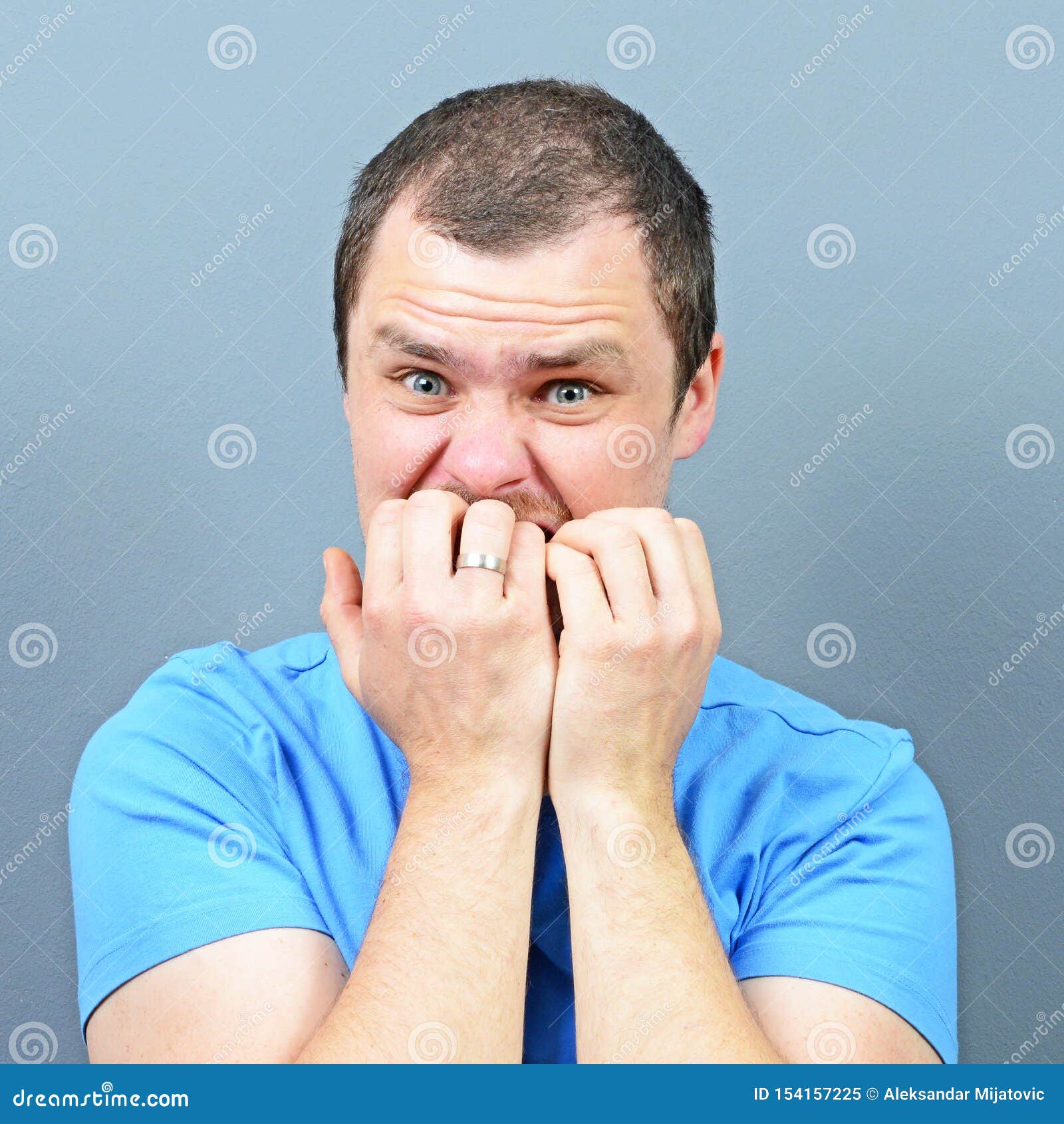 Man Biting His Nails - Bad Habit Concept Stock Image - Image of fingers ...