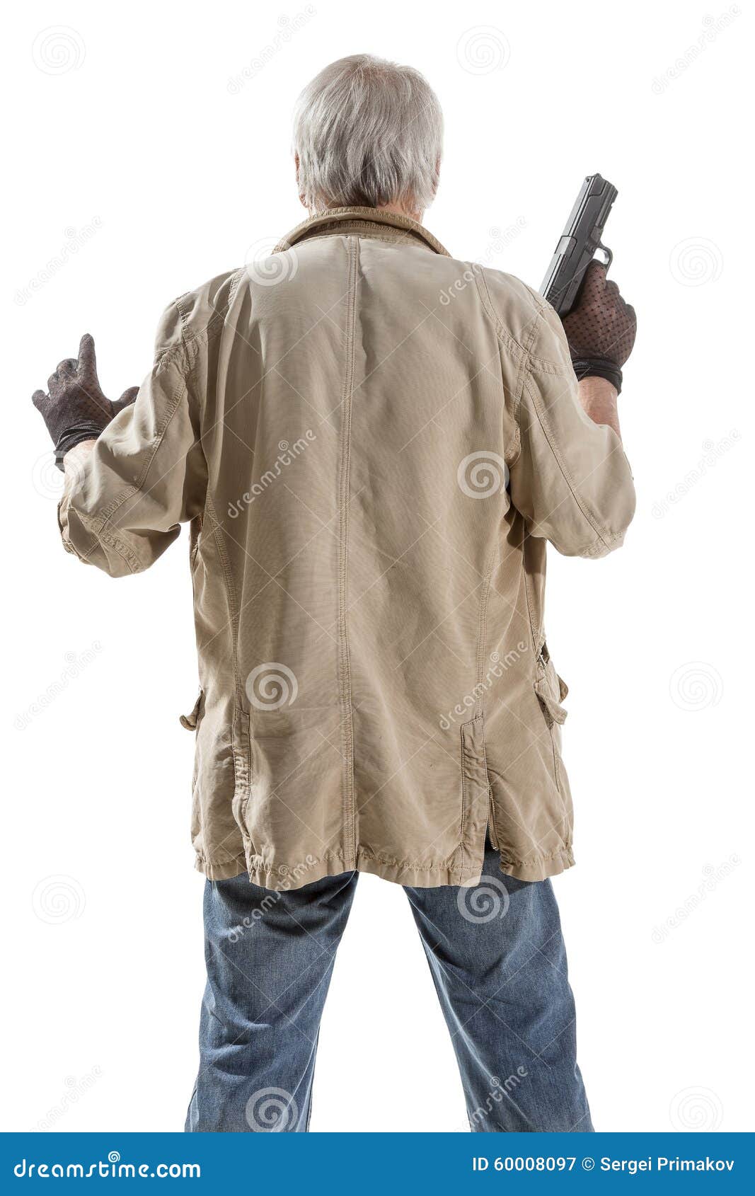 Man in Black Glove with a Gun Stock Image - Image of killer, fear: 60008097