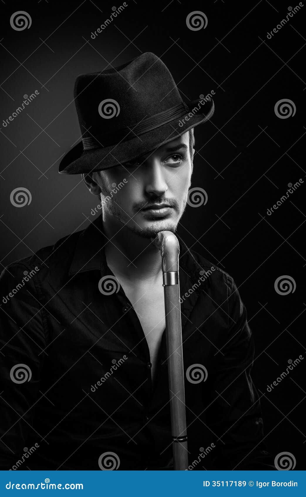 Man in a black hat stock image. Image of confident, businessman - 35117189