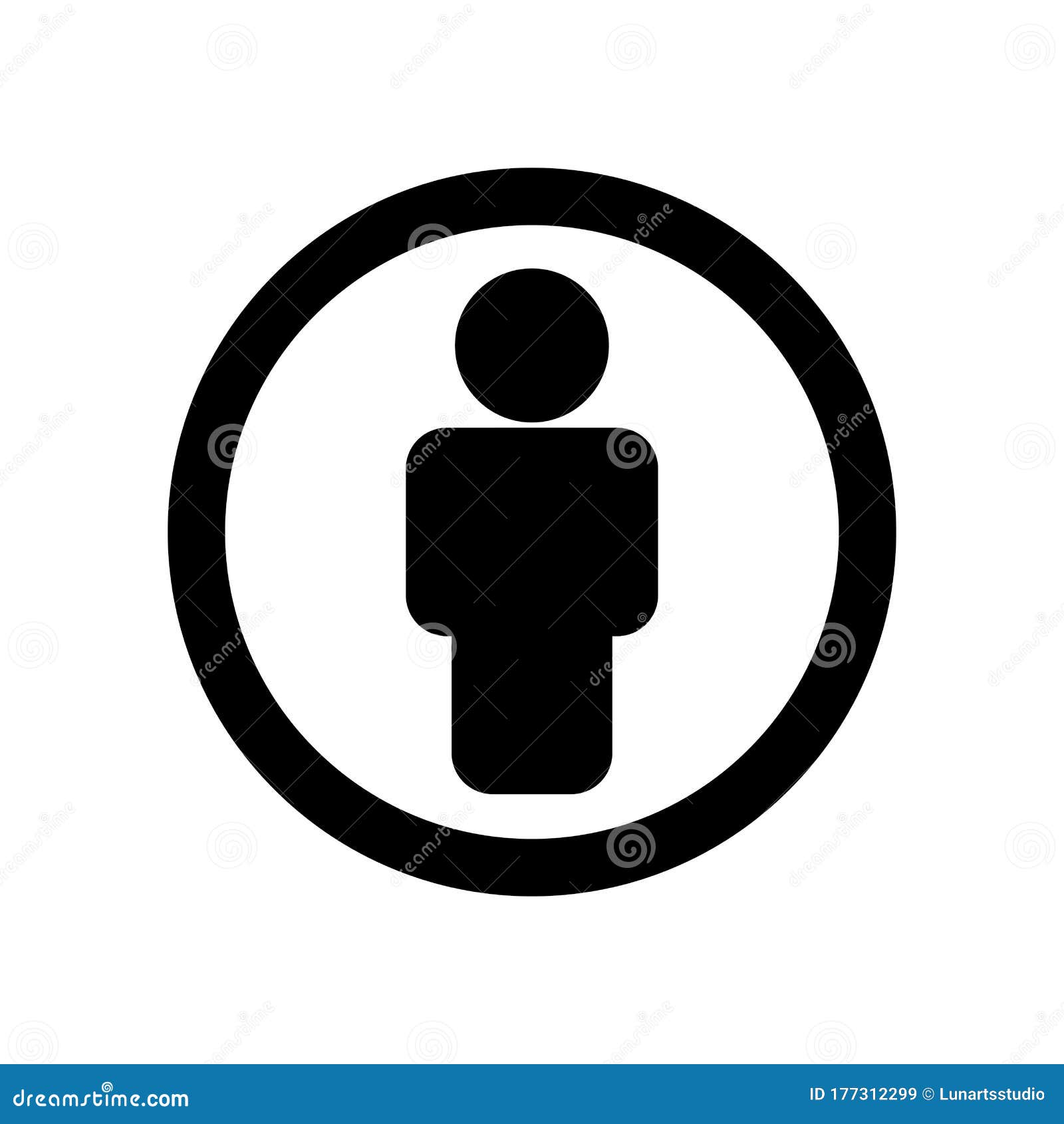 Man Black Icon in Circle - Vector Illustration Isolated on White Stock ...